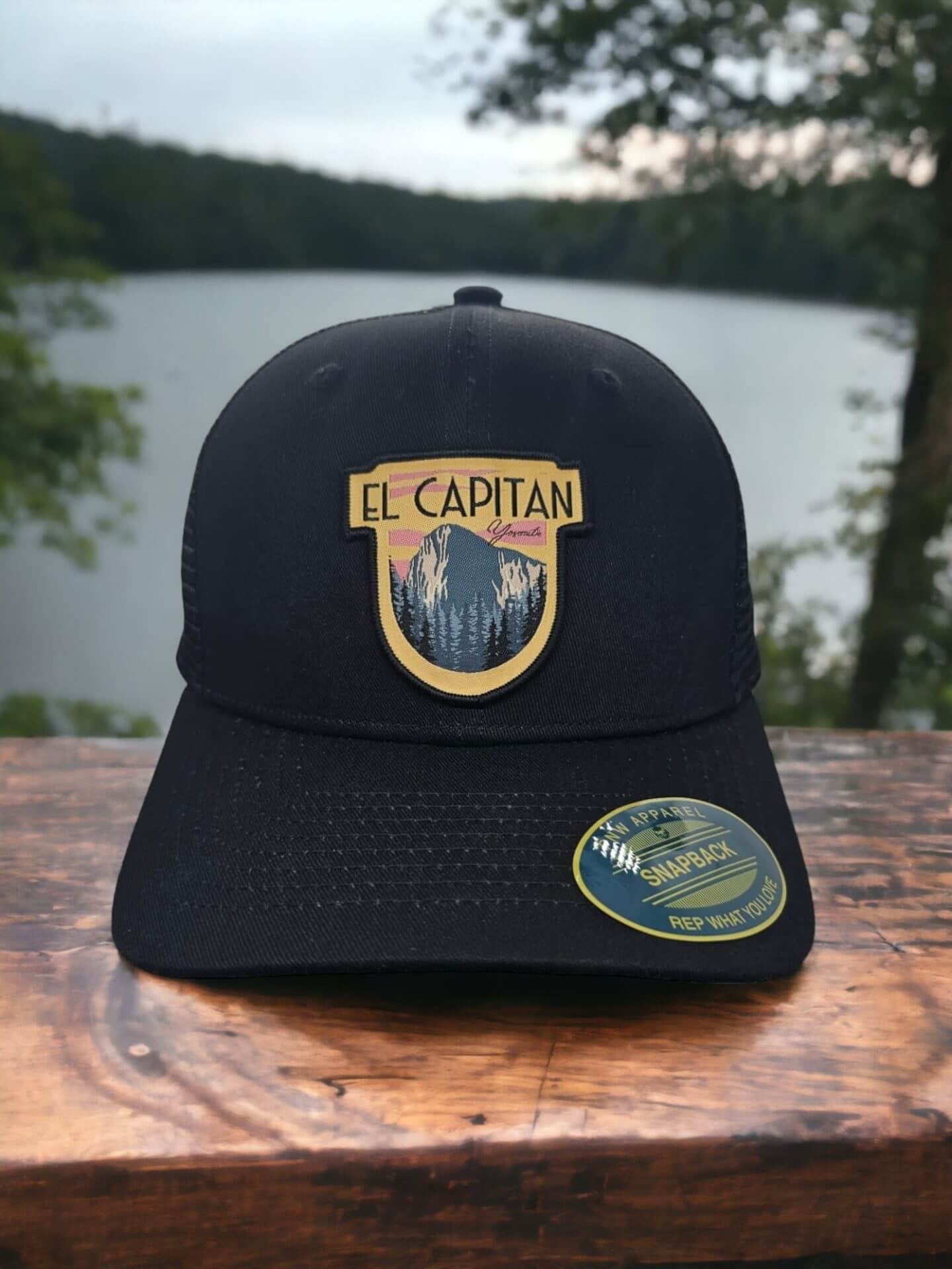 El Capitan Yosemite Trucker Hat - Black on Black Mesh - Walmart.com