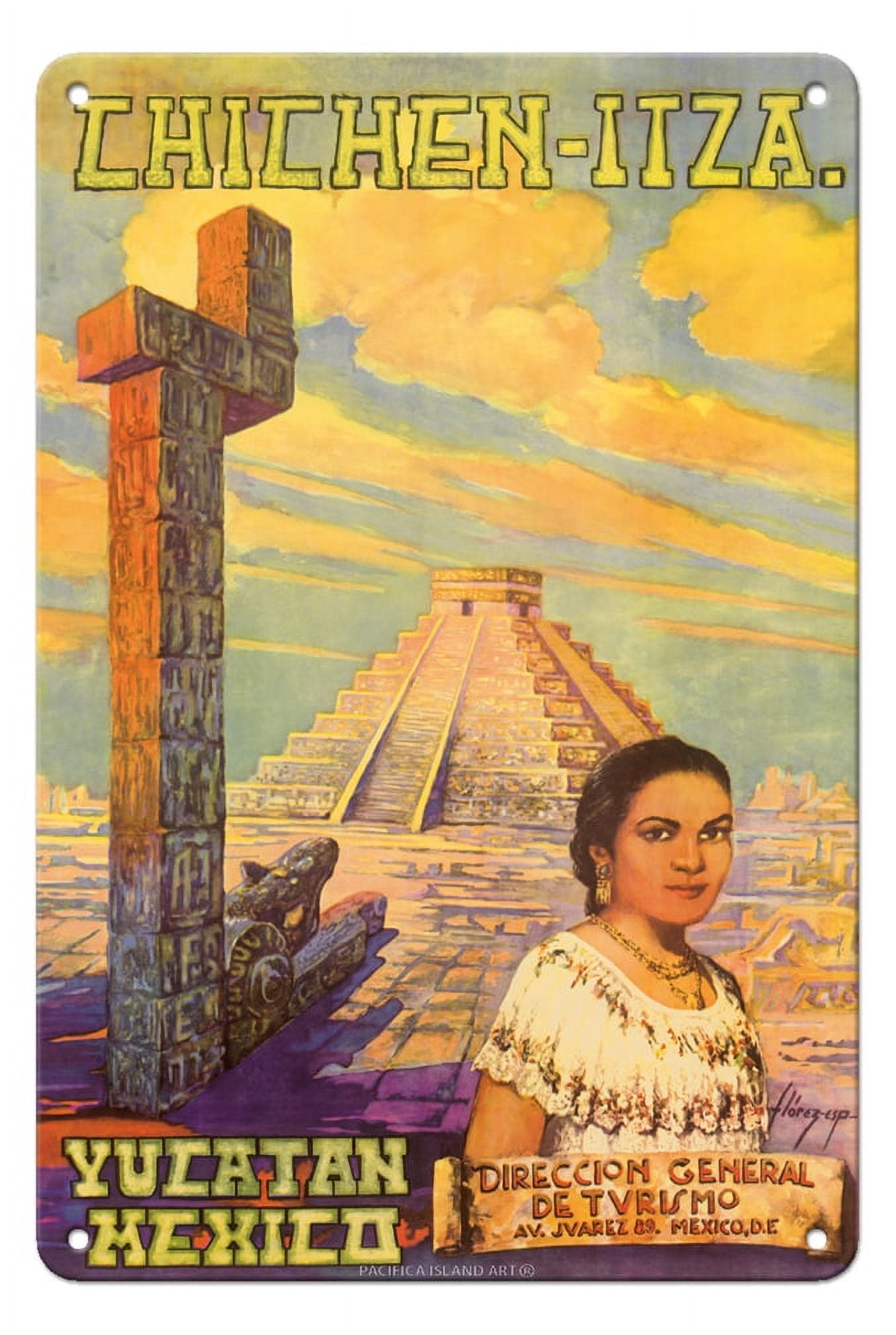 El Castillo Chichen Itza - Yucatan Mexico - Mayan Pyramid - Vintage ...