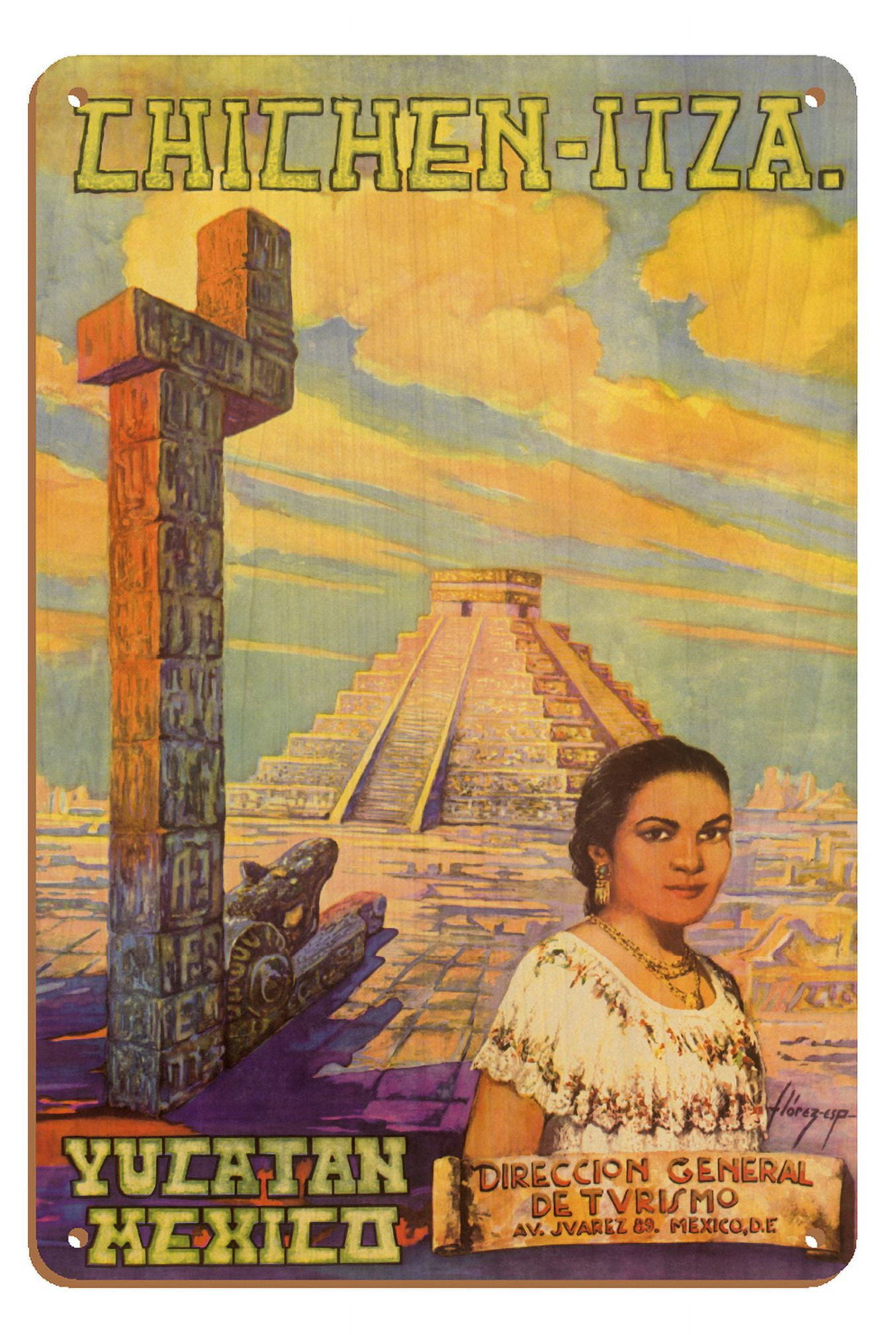 El Castillo Chichen Itza - Yucatan Mexico - Mayan Pyramid - Vintage ...