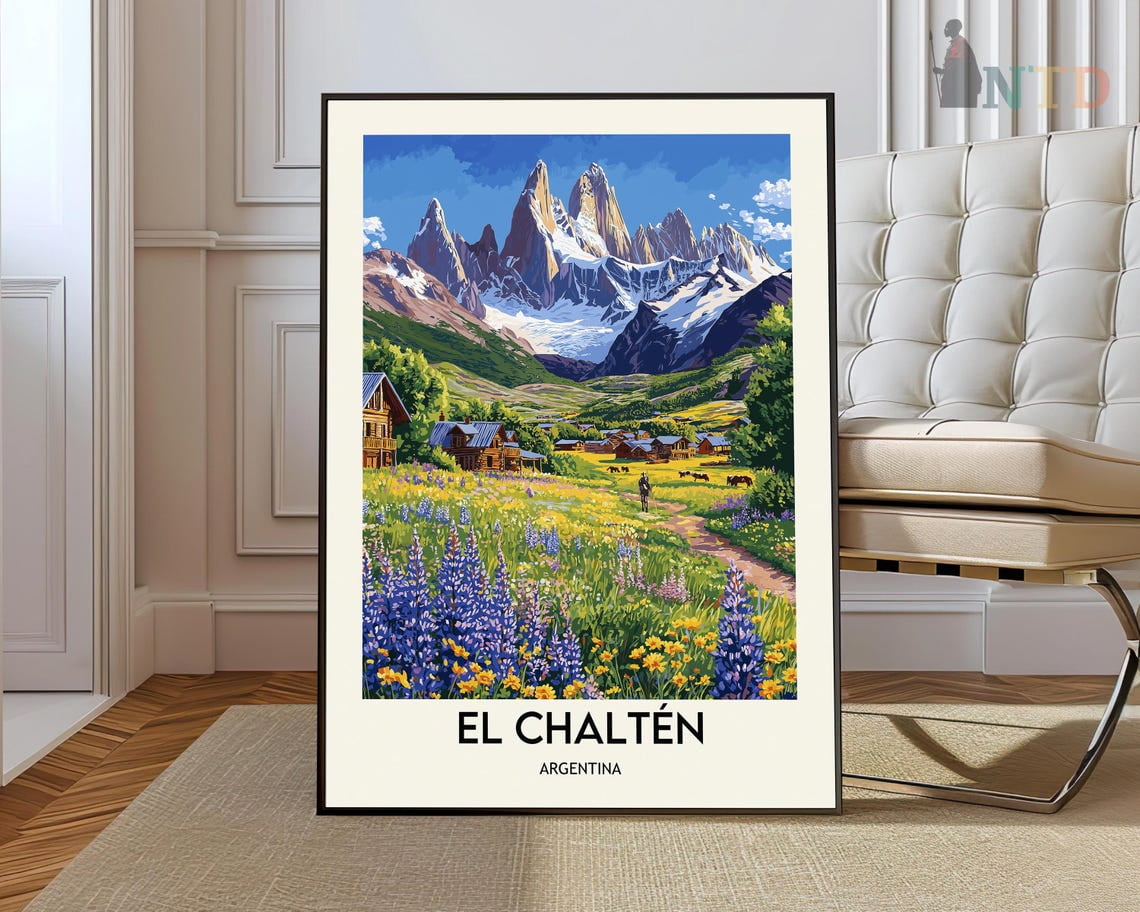 El Chaltén Poster, Argentina Travel Print, Argentinian Decor, South America Travel Poster, El ...