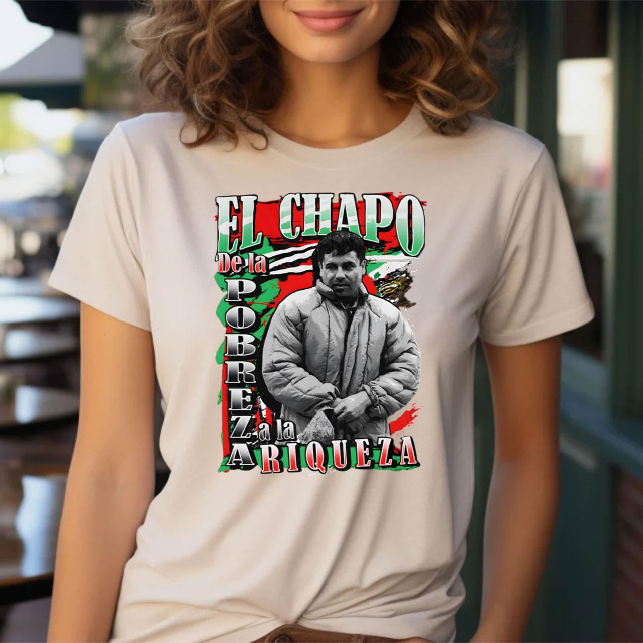 El Chapo Guzman Rags to Riches 90's Style T-Shirt Tee Mexican corridos ...