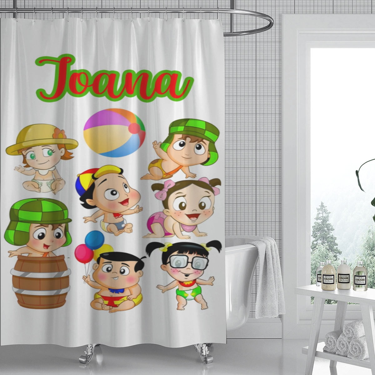 El Chavo del Ocho shower curtain displays an eye-catching design, is ...