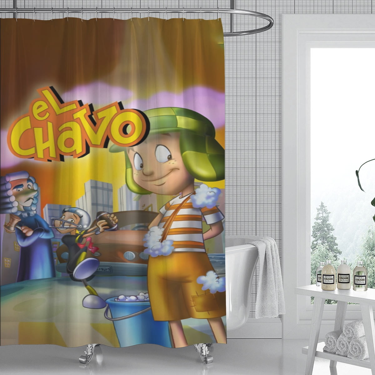 El Chavo del Ocho shower curtain features a striking image, is ...