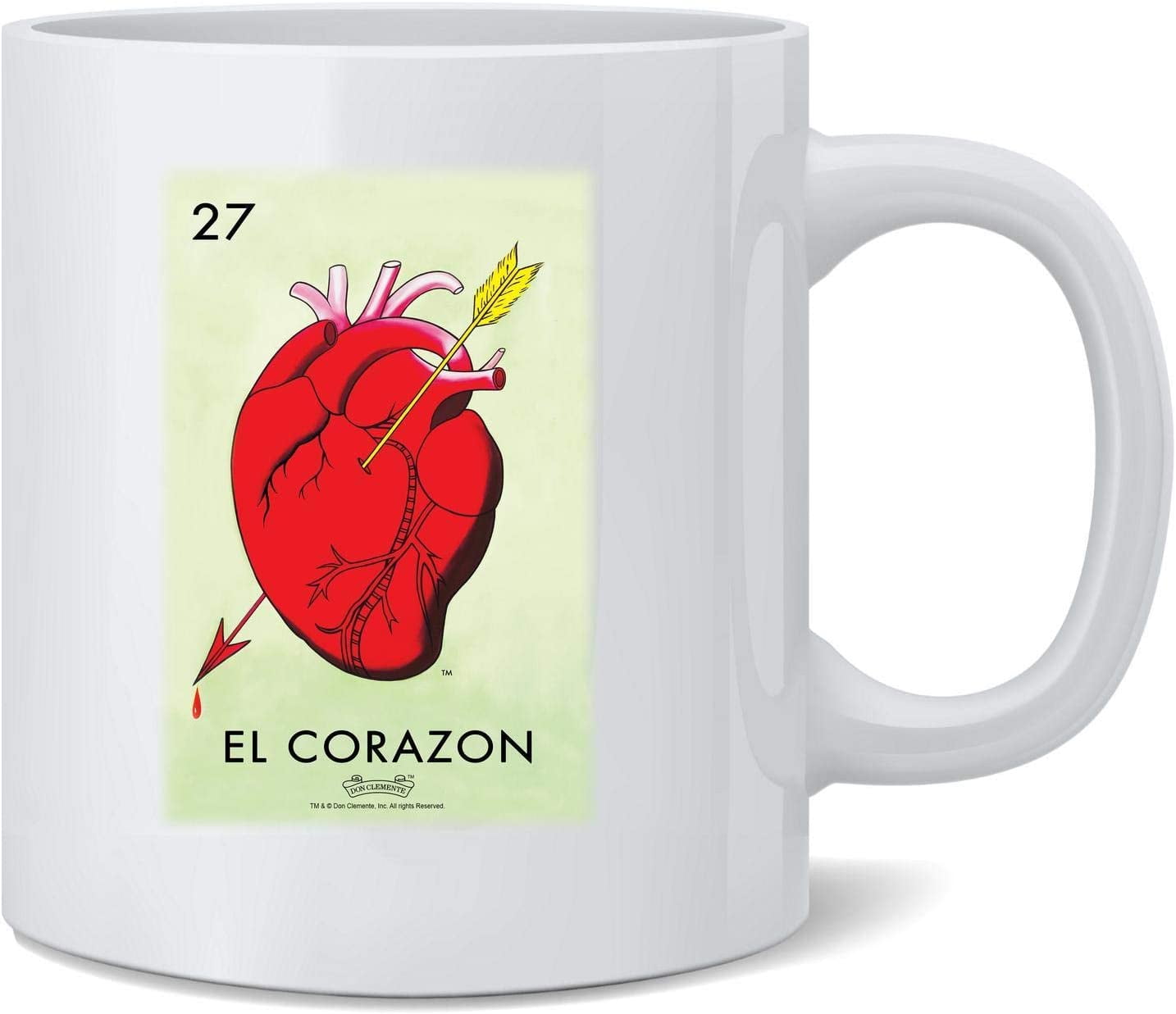 El Corazon Heart Loteria Card Mexican Bingo Ceramic Coffee Mug Tea Cup ...