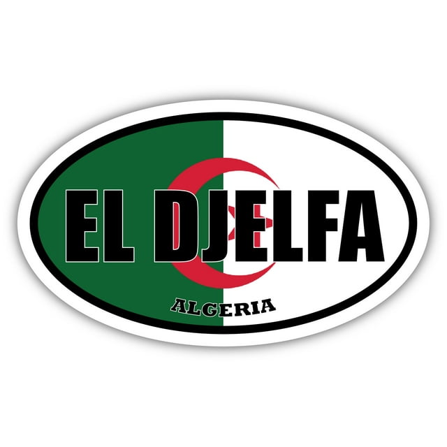 El Djelfa Algeria Flag Oval Decal Vinyl Bumper Sticker 3x5 inches ...