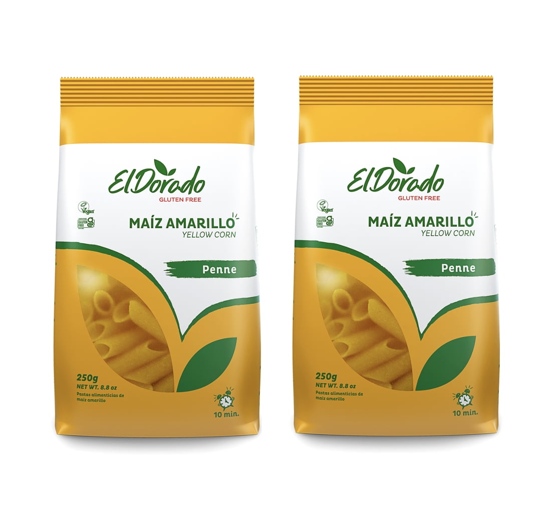 El Dorado Gluten Free, Vegan Corn and Rice Pasta. Yellow Corn Penne ...