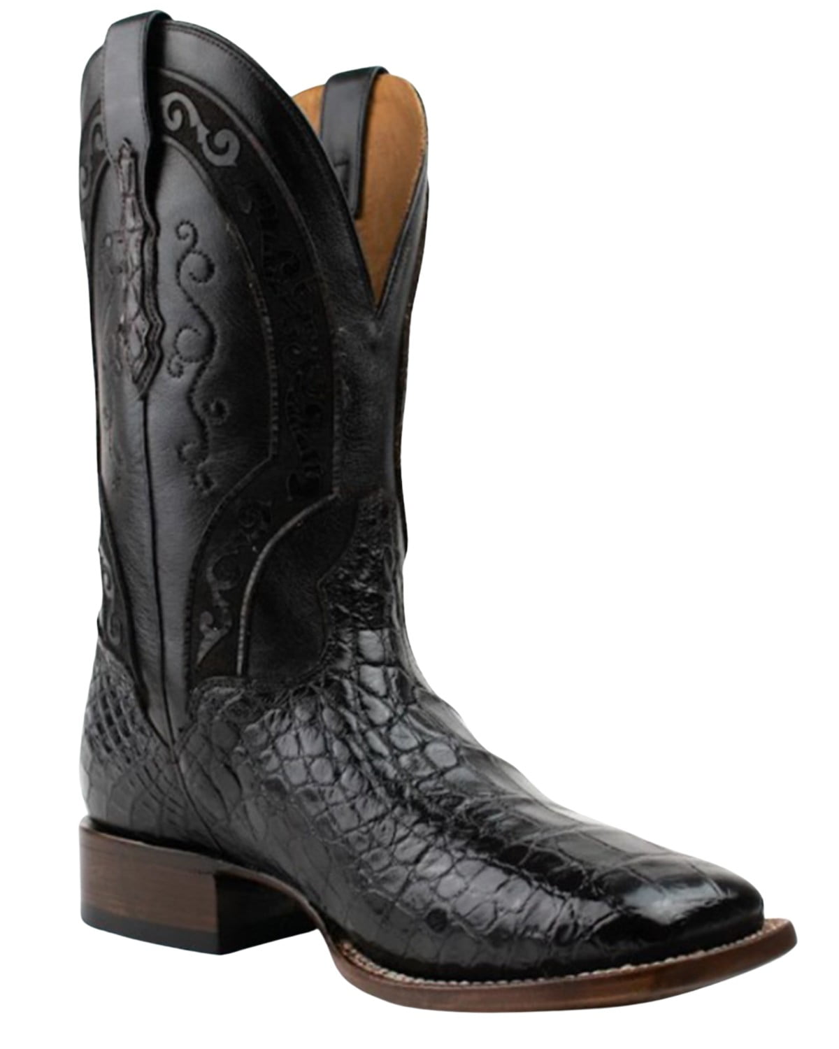 El Dorado Men's American Alligator Exotic Western Boot Broad Square Toe ...