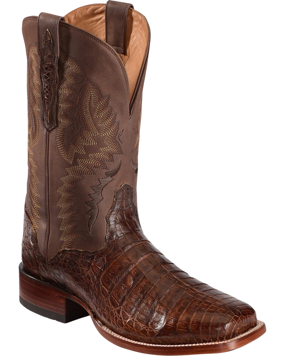 El Dorado Men's Handmade Caiman Belly Stockman Boot Broad Square Toe ...
