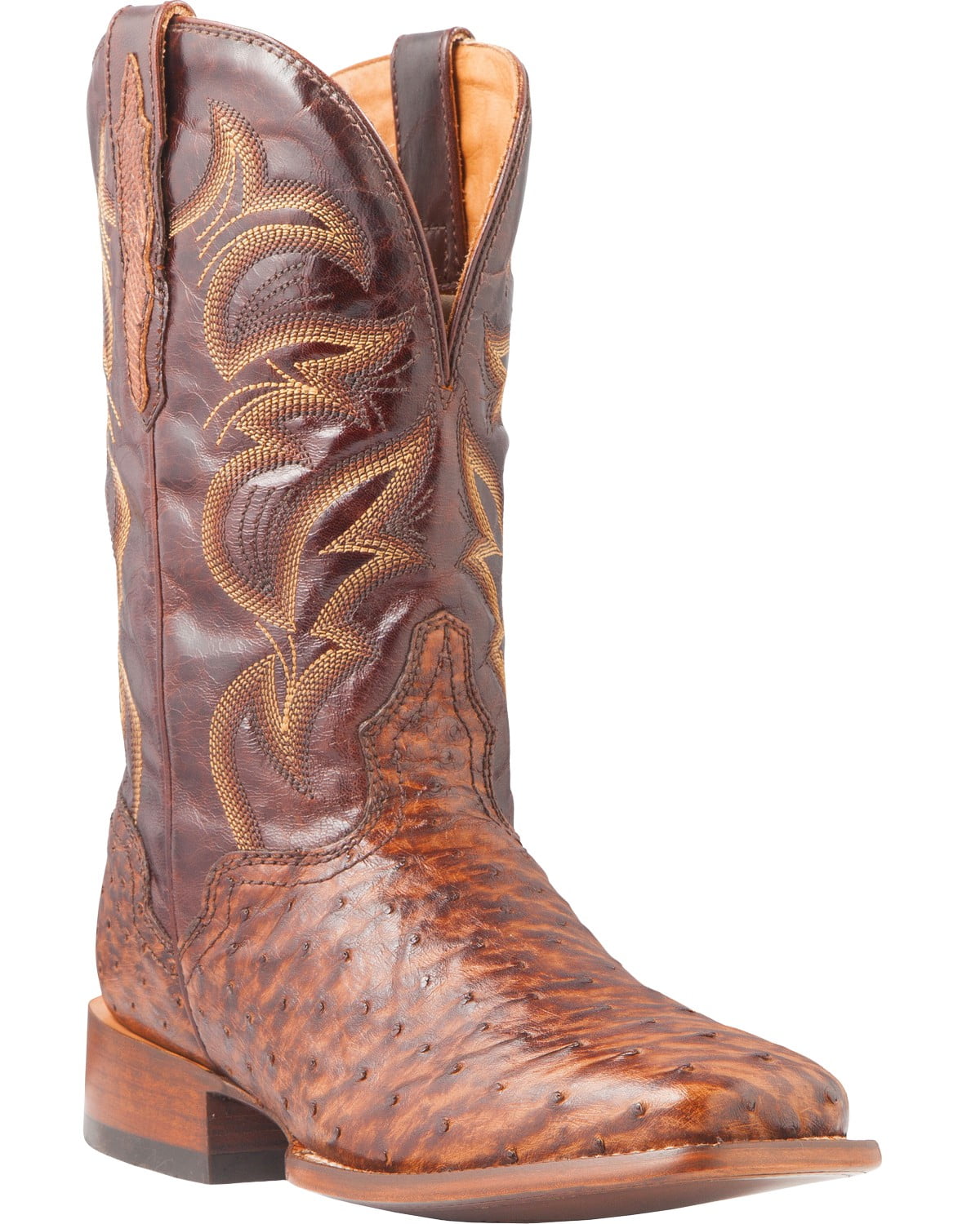 El Dorado Men's Handmade Full Quill Ostrich Stockman Boot Broad Square ...