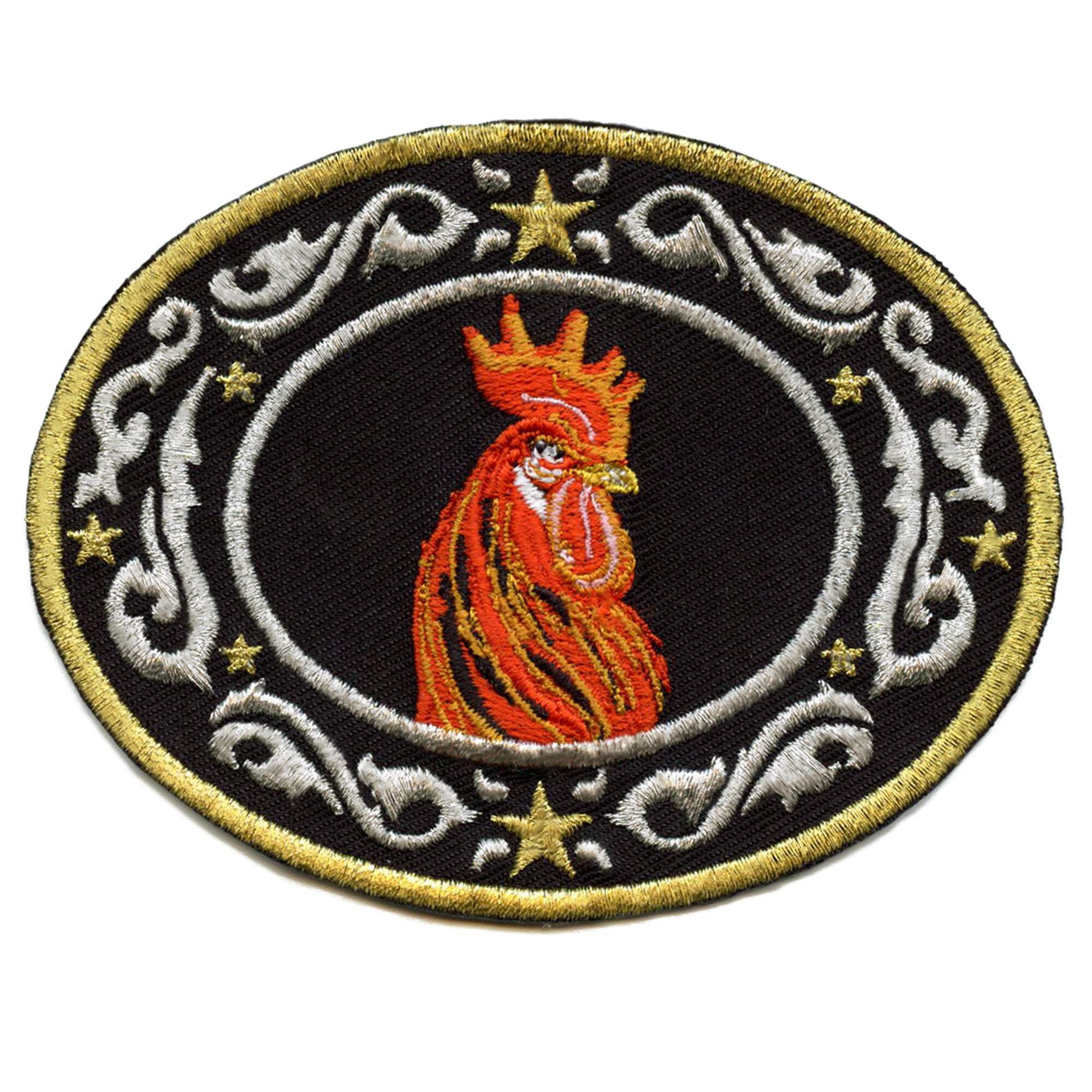 El Gallo Rooster Belt Buckle Patch Mexican Rancho Embroidered Iron On ...