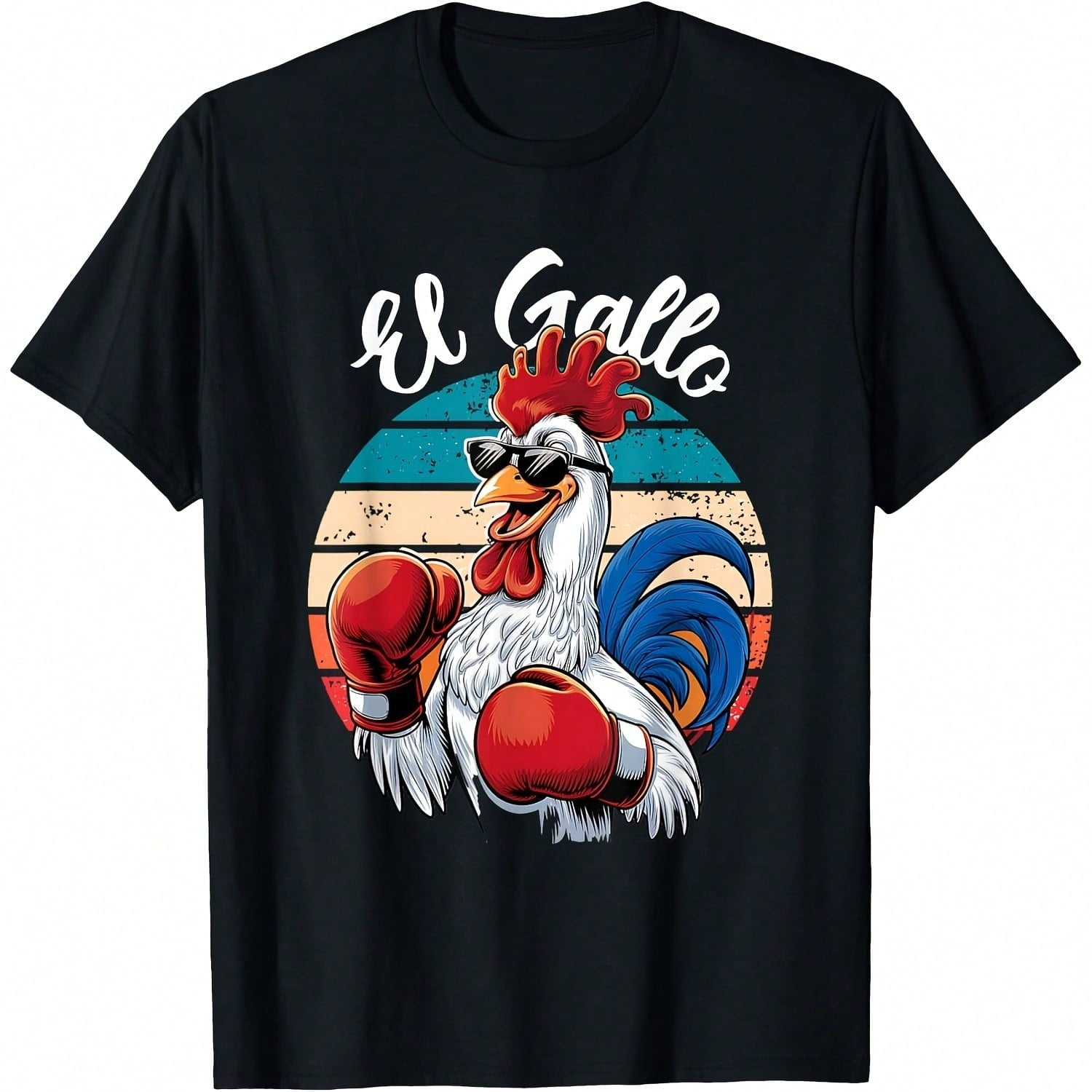 El Gallo Rooster T-Shirt - Uni - Black - all - Short Sve - V-Neck ...