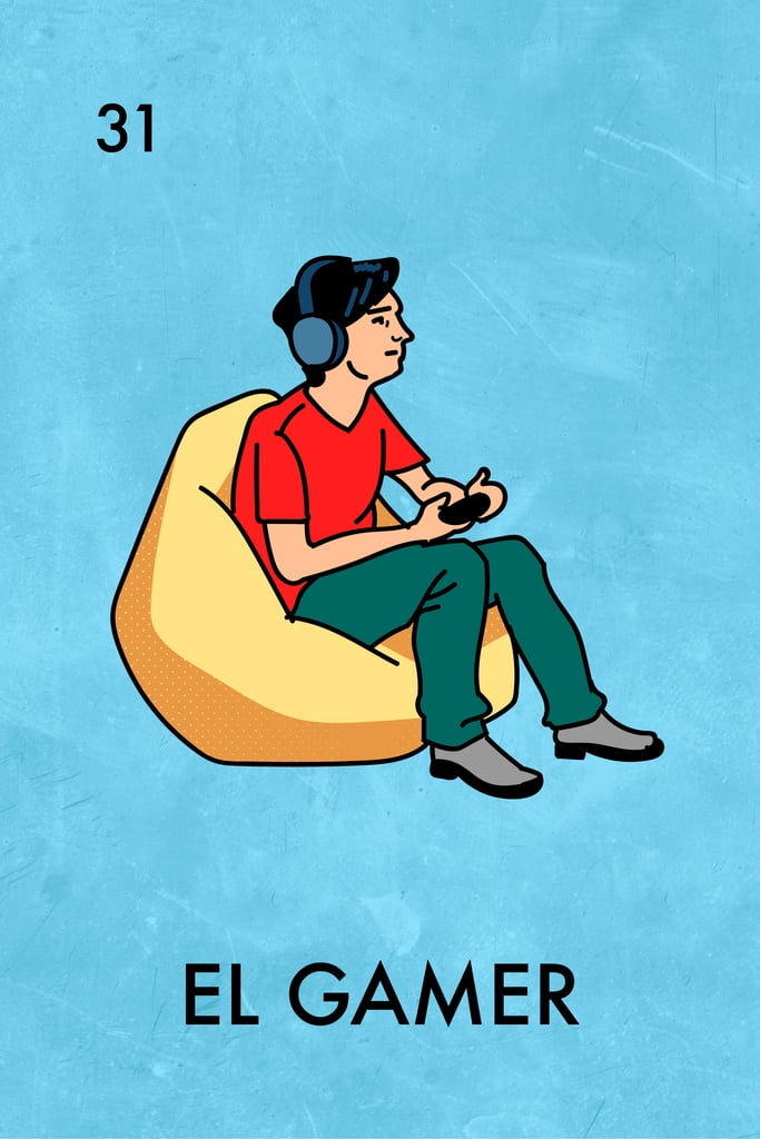 El Gamer Video Games Funny Mexican Lottery Parody Cool Wall Art Print ...