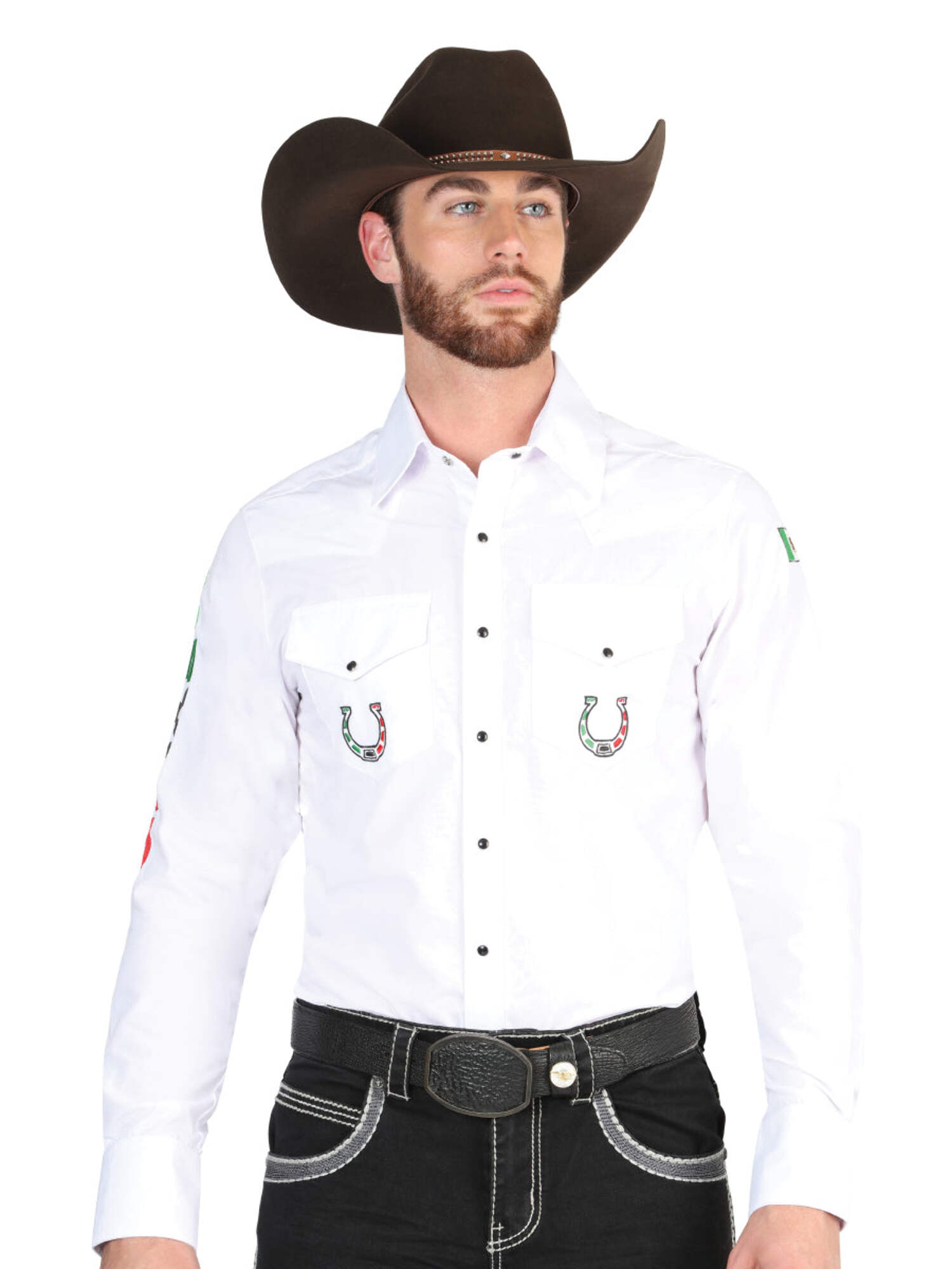 El General Embroidery Western Shirt White 44282 - Walmart.com