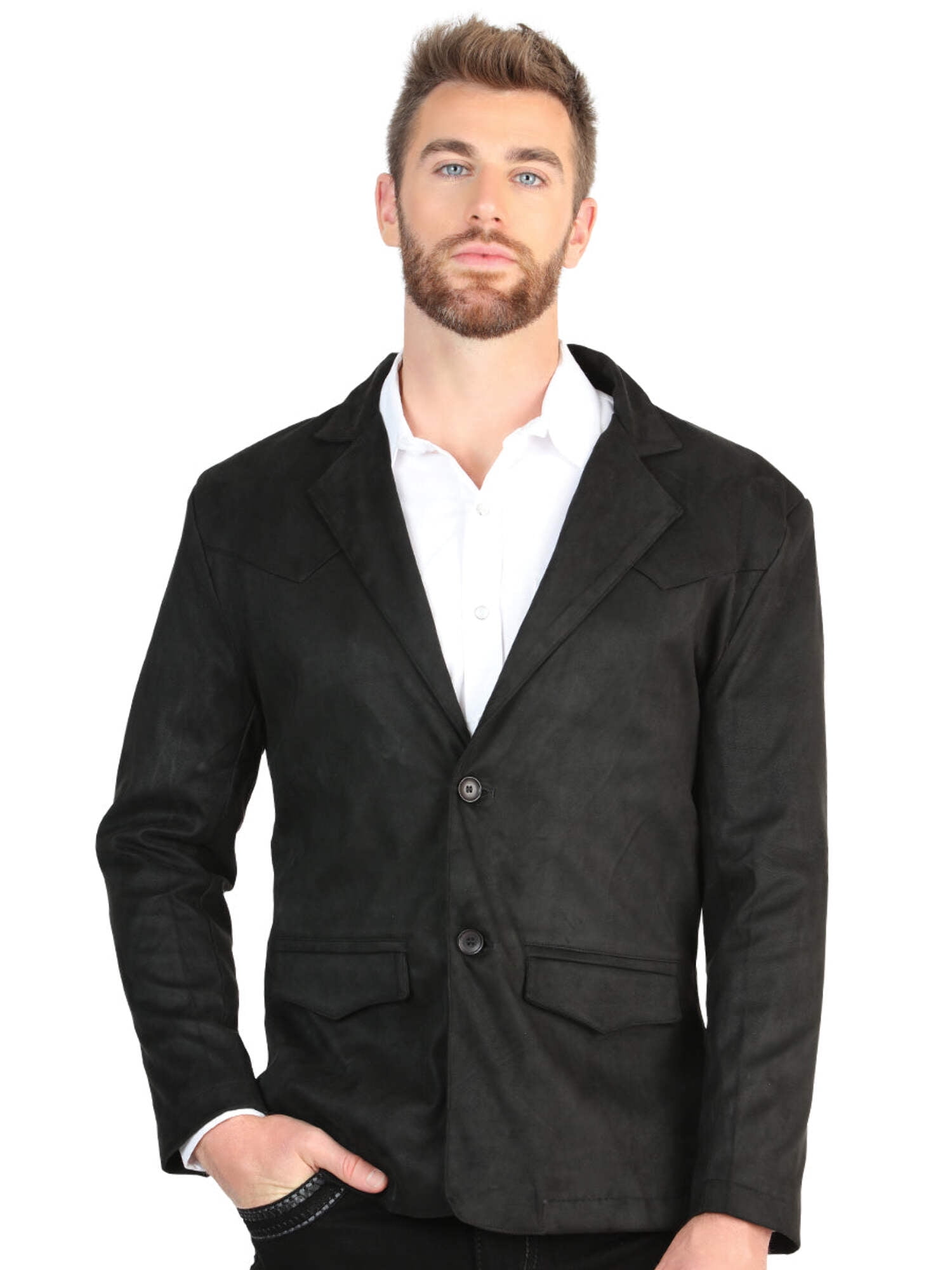 El General Men’s Black Suede Western Blazer Sport Coat 45635 - Walmart.com