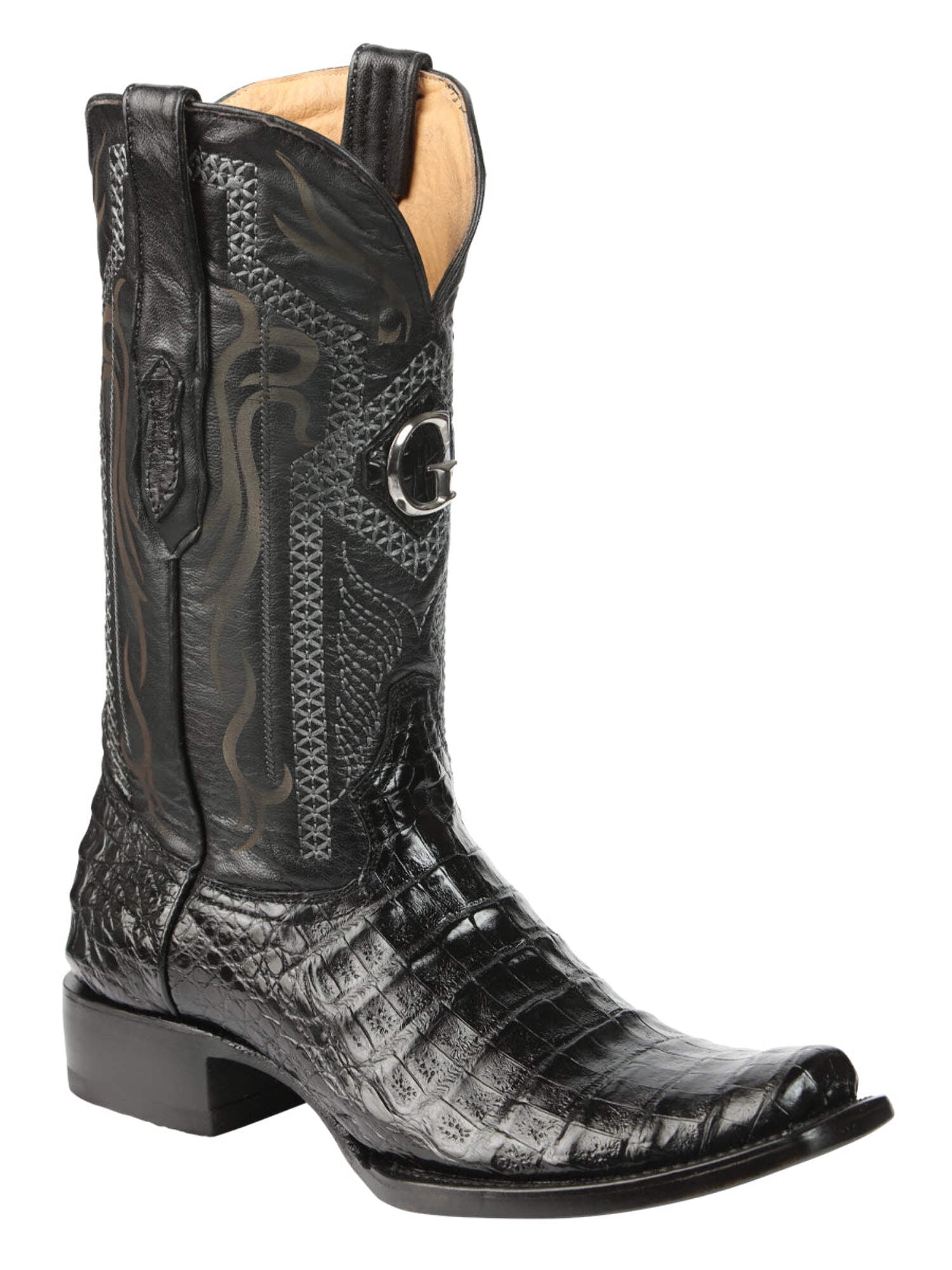 Men's Original Caiman Belly Exotic Cowboy Boots 'El General' Black ...