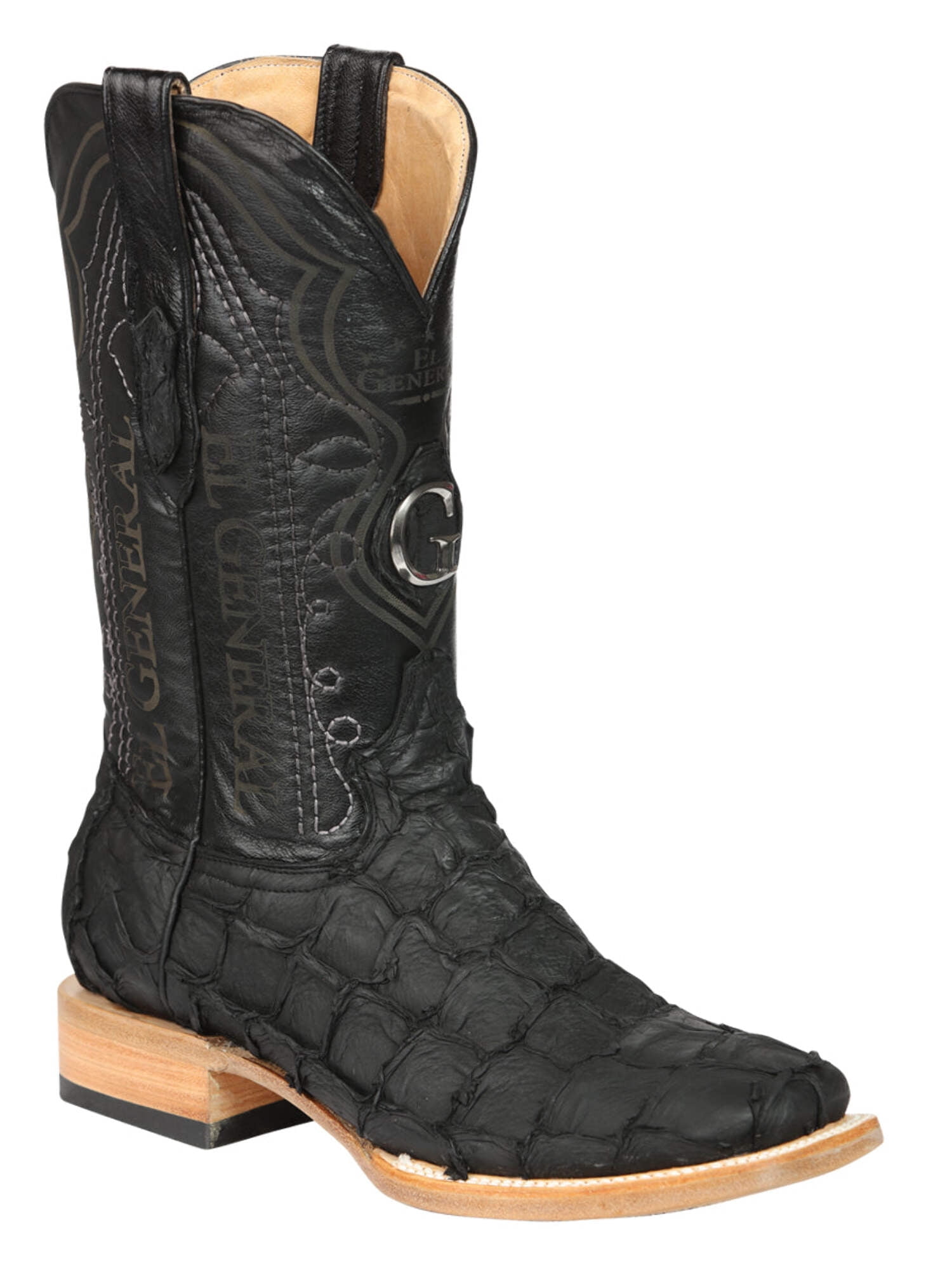 El General Men's Exotic Monster Fish Rodeo Cowboy Boots - Black 45083 ...