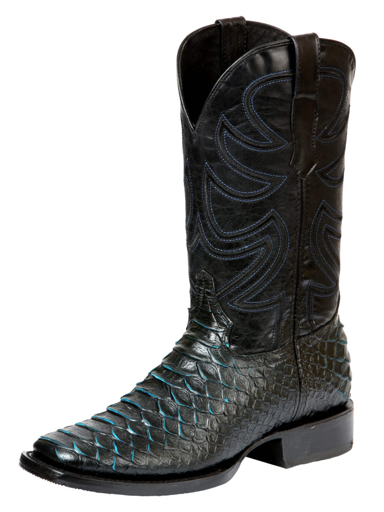 El General Men’s Rodeo Boot Imitation Python - Black/Blue 45564 ...