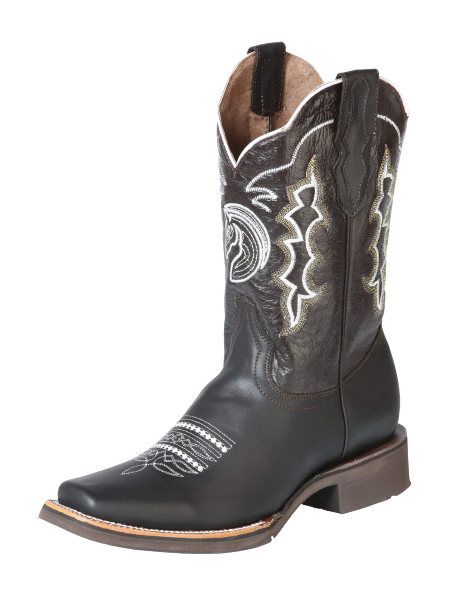 Men's Genuine Leather Embroidered Design Western Cowboy Boots 'El ...