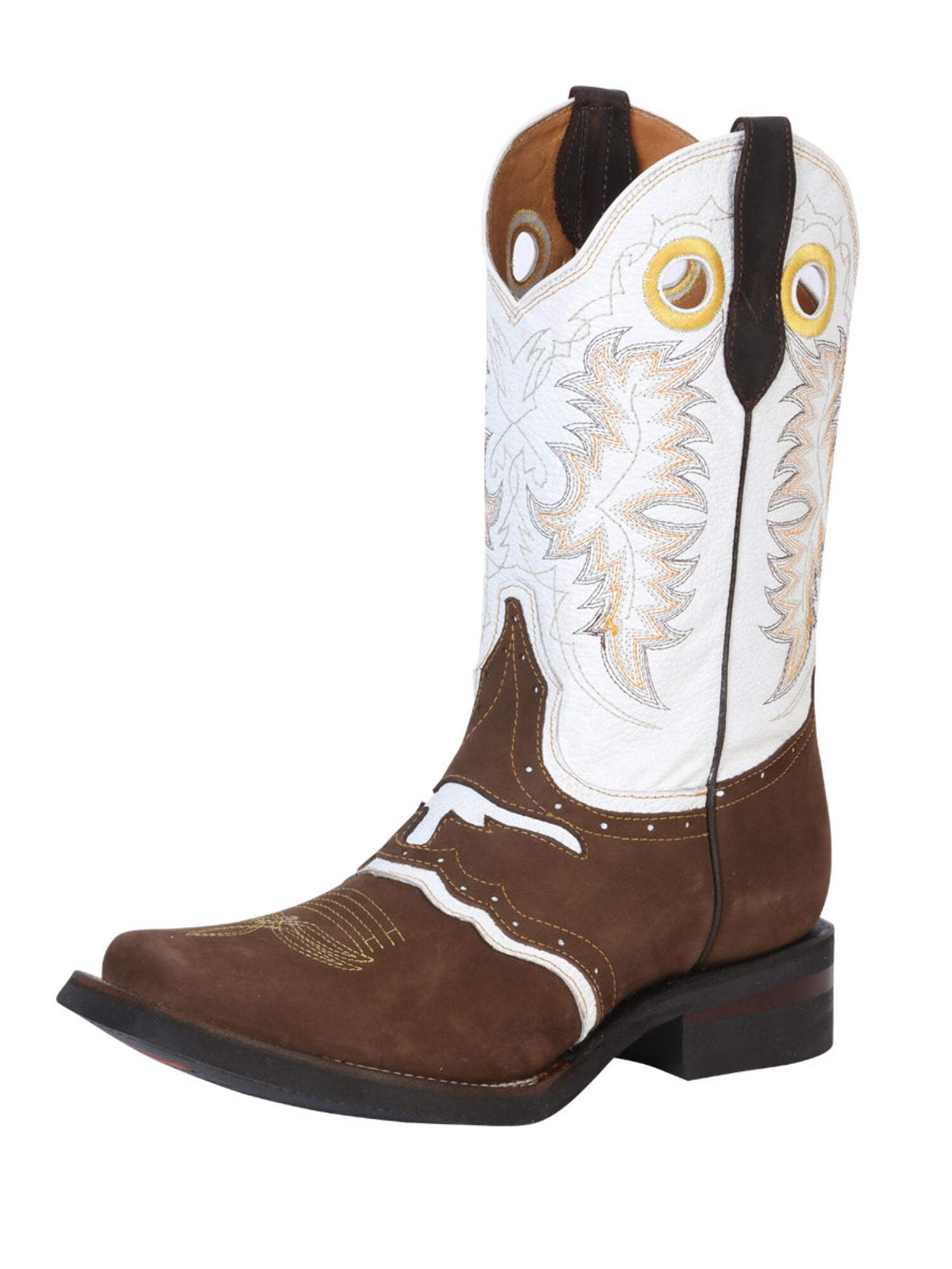 Men's Genuine Leather Saddle Western Rodeo Cowboy Boots 'El General ...