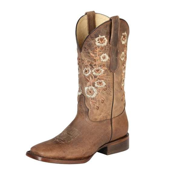 Fedra leather cowgirl boots by buck brana - Walmart.com