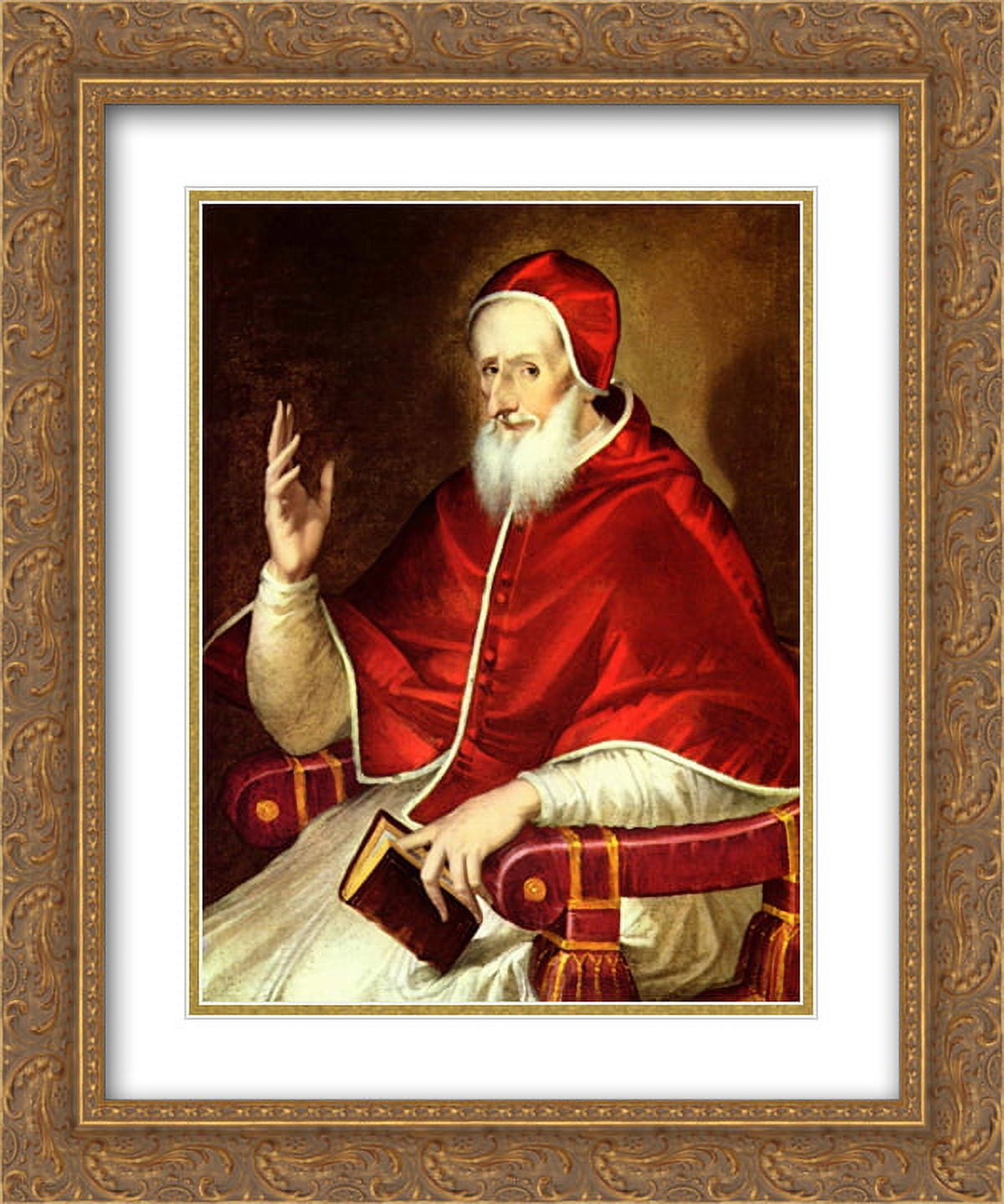 El Greco 2x Matted 20x24 Gold Ornate Framed Art Print 'Portrait of Pope ...