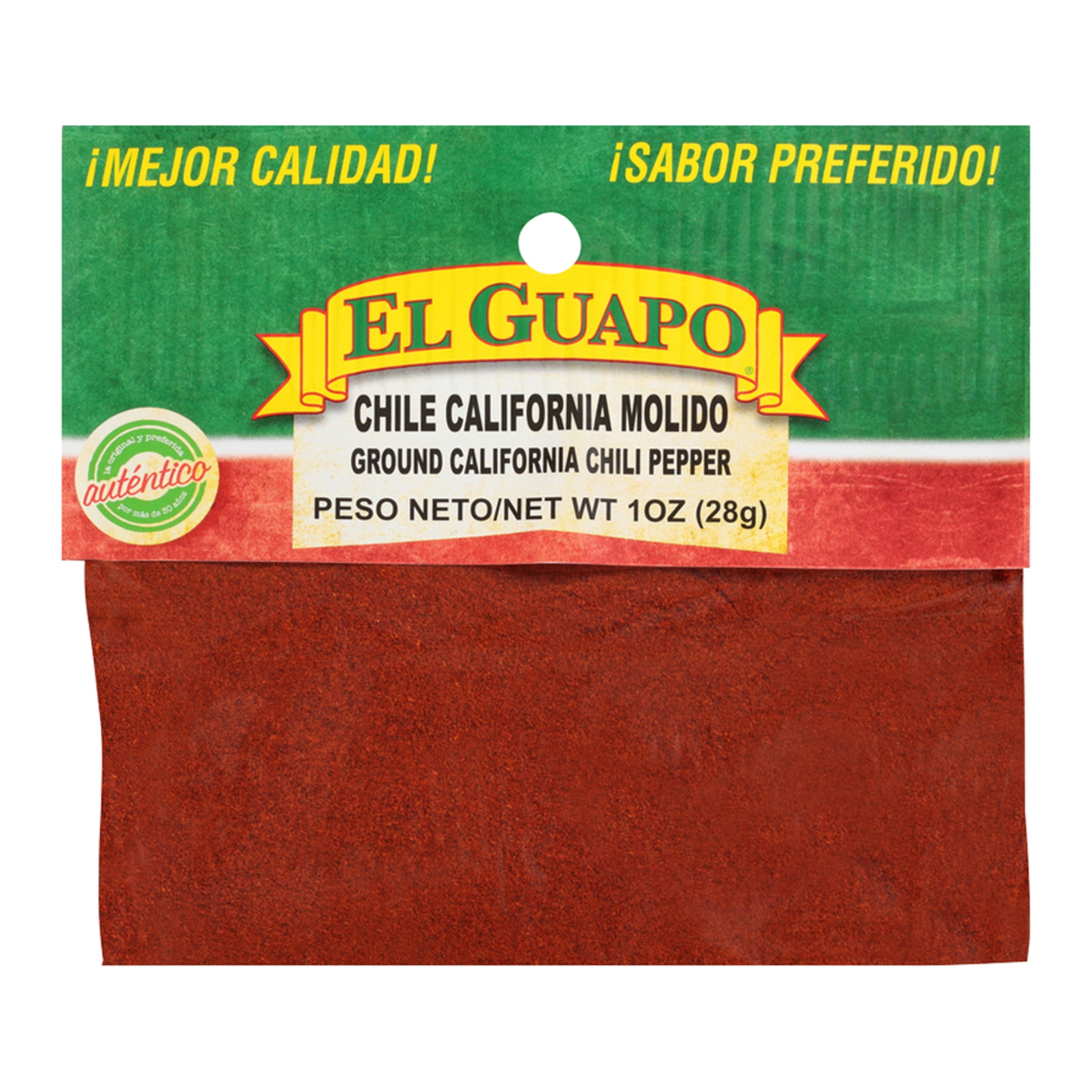 El Guapo Ground California Chili Pepper 1 oz Bag Mild Ground Chili ...
