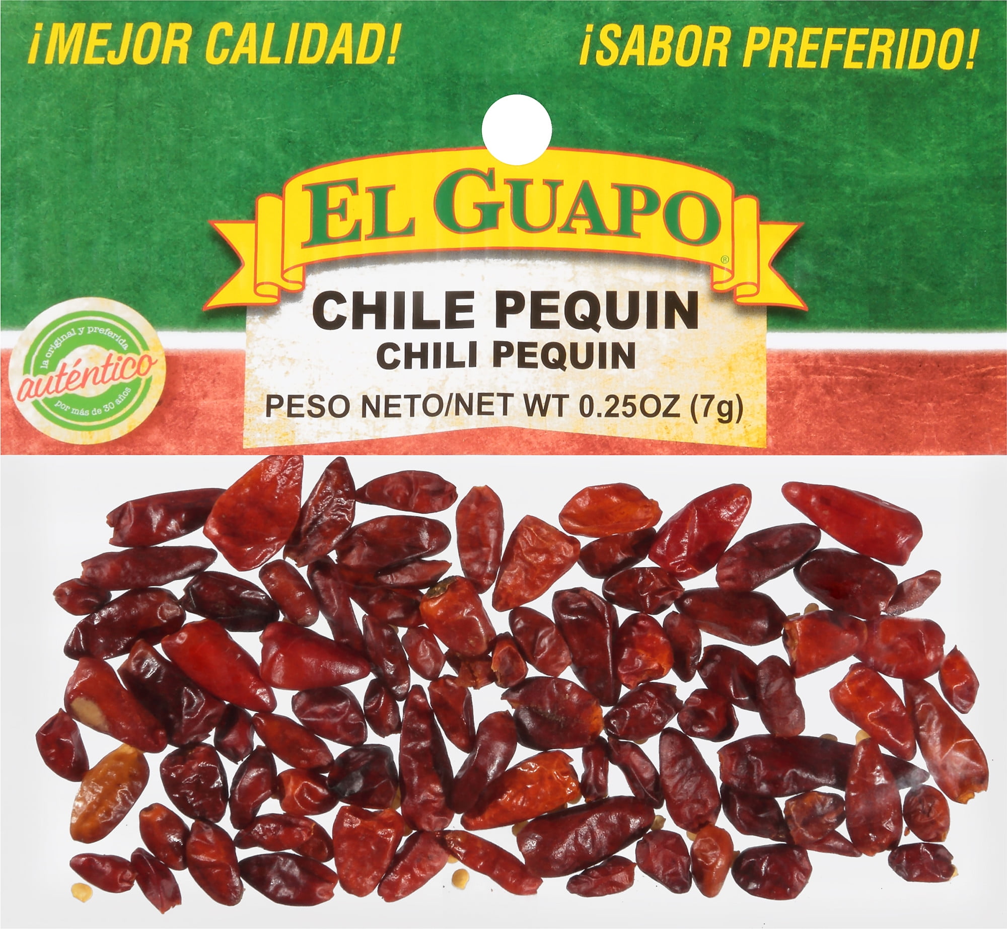 El Guapo Whole Pequin Chili Peppers (Chile Pequin Entero), 0.25 oz Bag ...