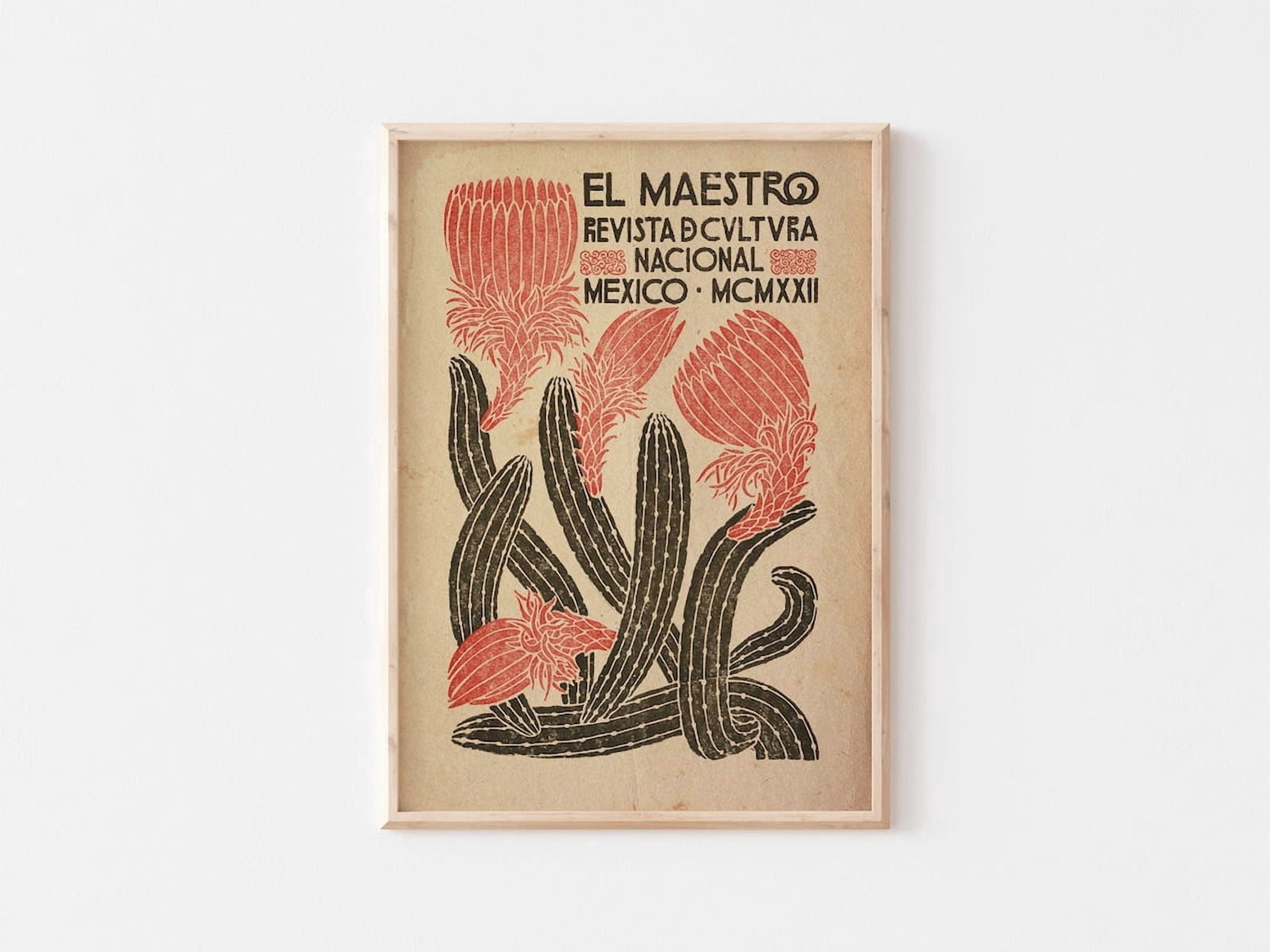 El Maestro Poster, Mexican Culture Home Decor, Cactus Wall Decor ...