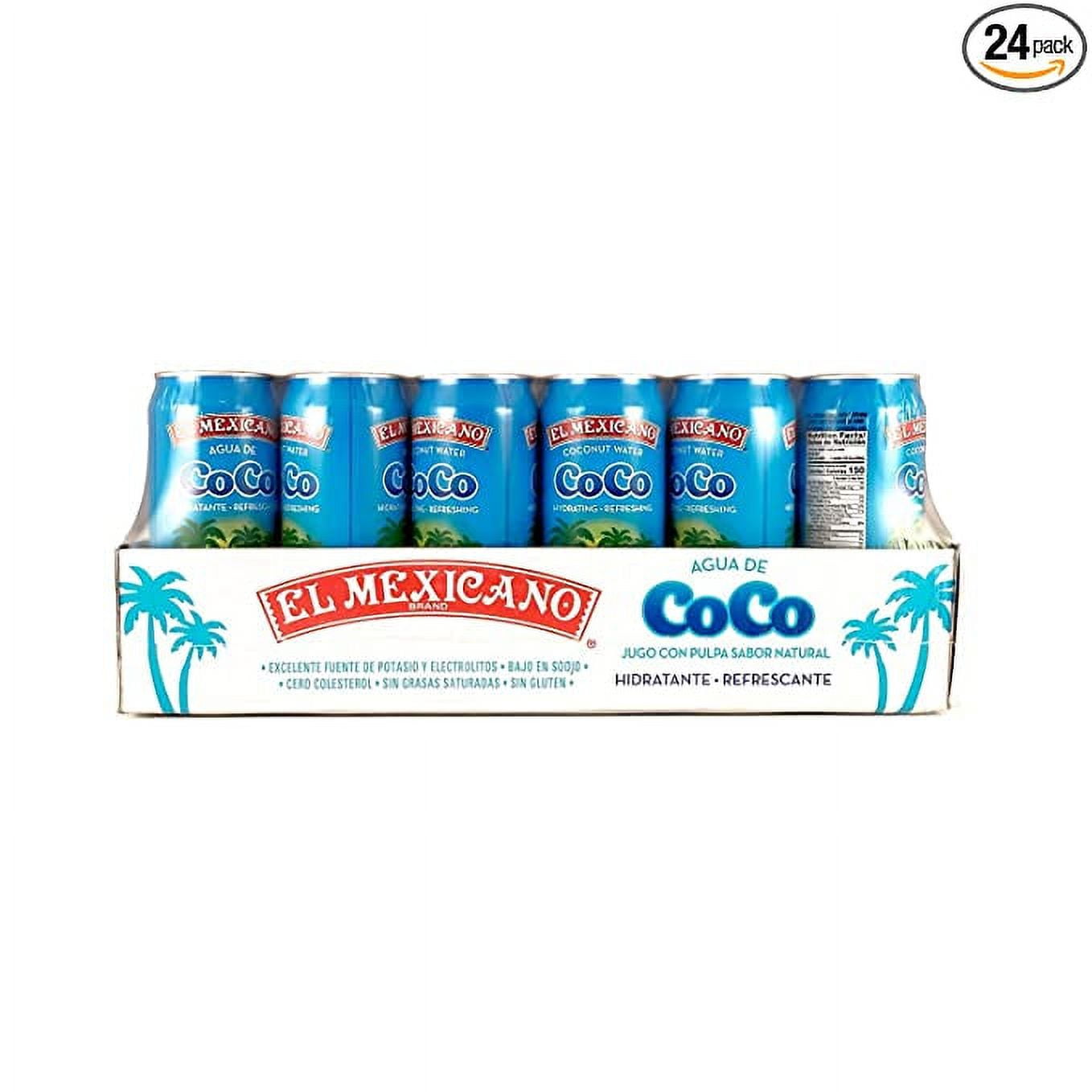El Mexicano Coconut Water, 10.5 oz, Pack of 24, Natural Agua de Coco ...