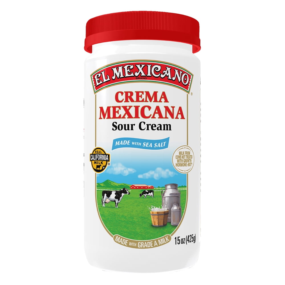 El Mexicano Crema Mexicana, Sour Cream, 15 oz Jar Refrigerated ...