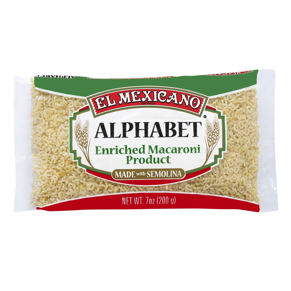 El Mexicano Enriched Macaroni Alphabet Pasta, 7 oz - Walmart.com