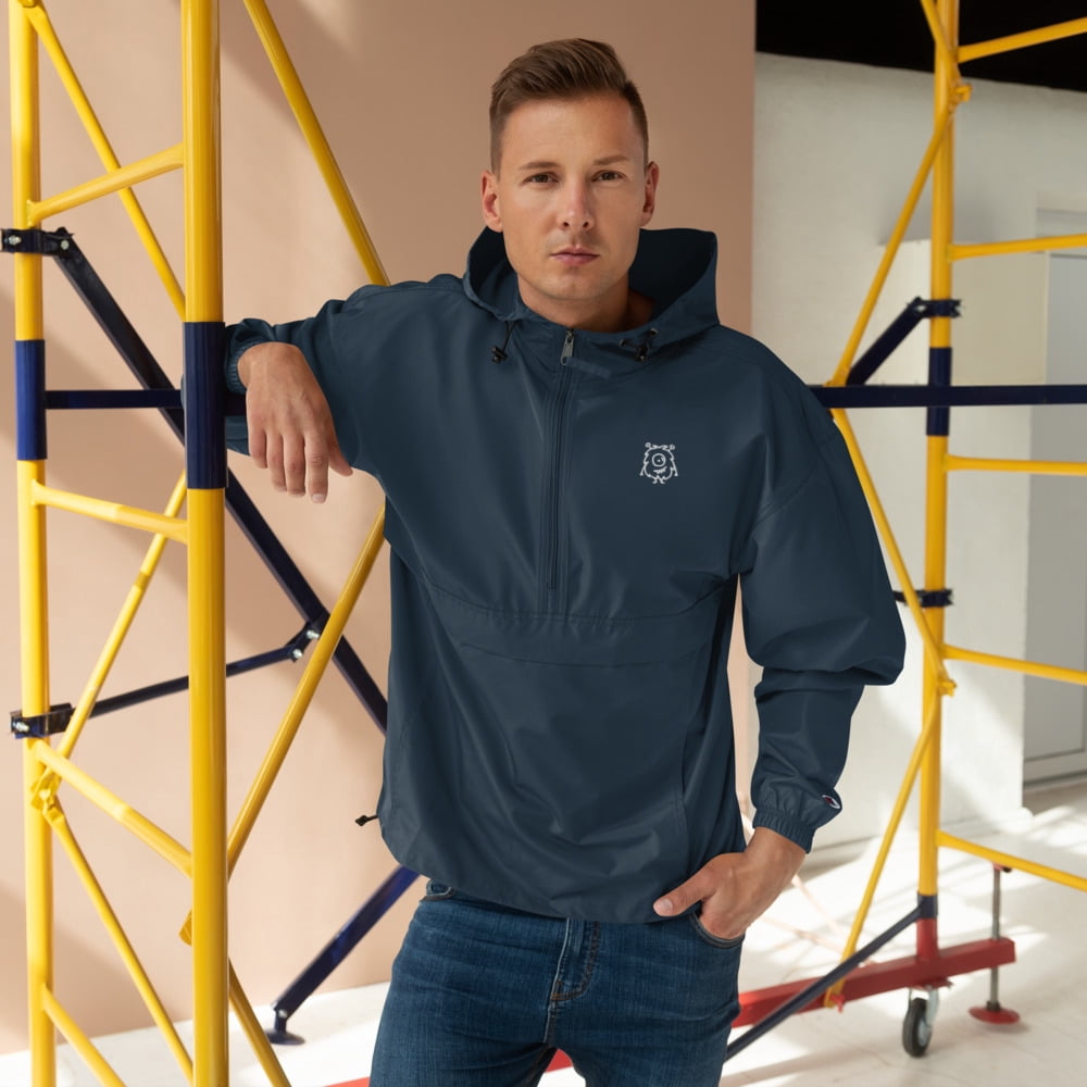 El Monstruo Embroidered Champion Packable Jacket (Navy, M) - Walmart.com