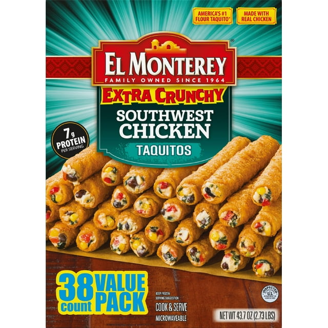 El Monterey Extra Crunchy Southwest Chicken Taquito Value Pack, 38 ...