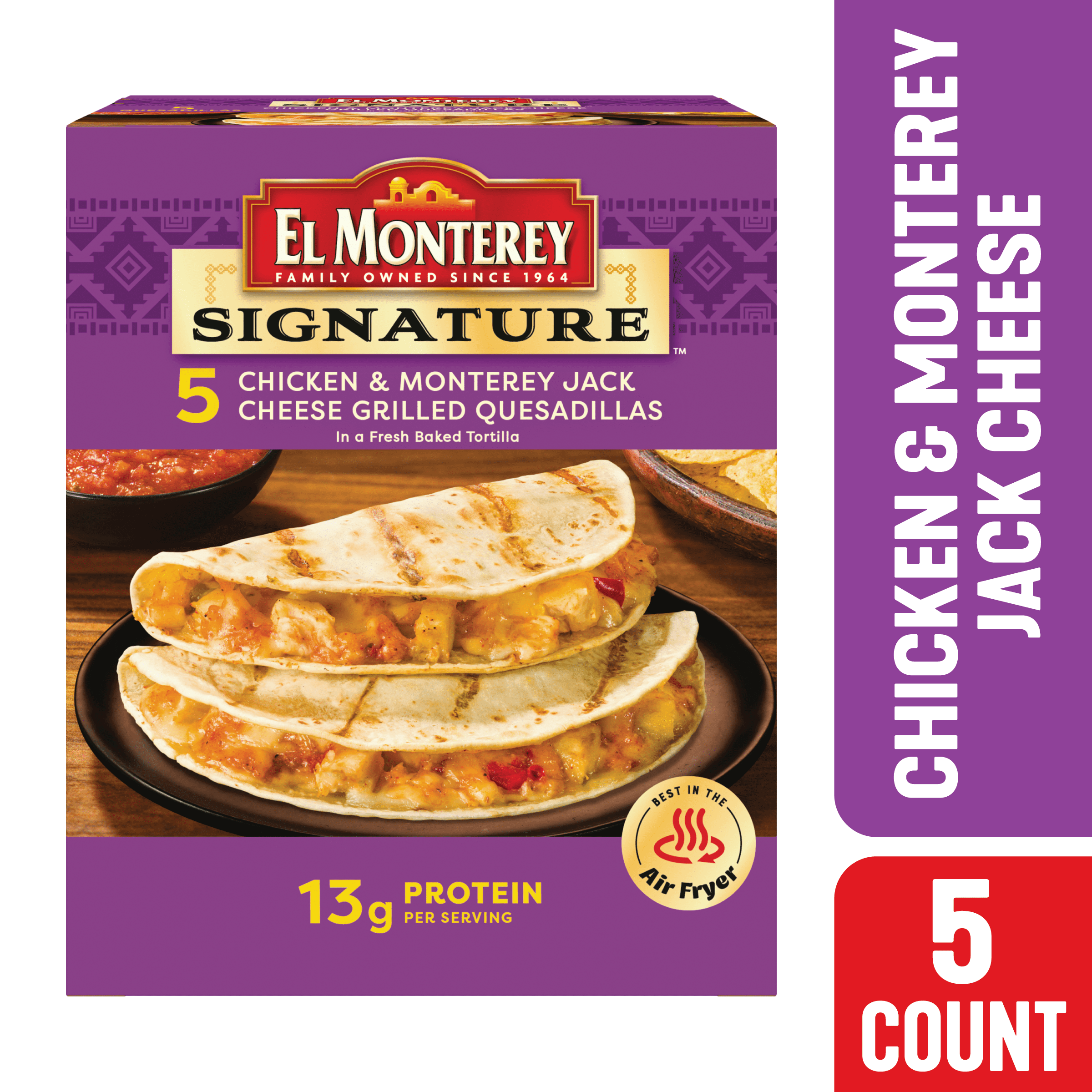 El Monterey Signature Chicken & Monterey Jack Cheese Grilled Quesadillas 5 count, 20 oz (Frozen ...