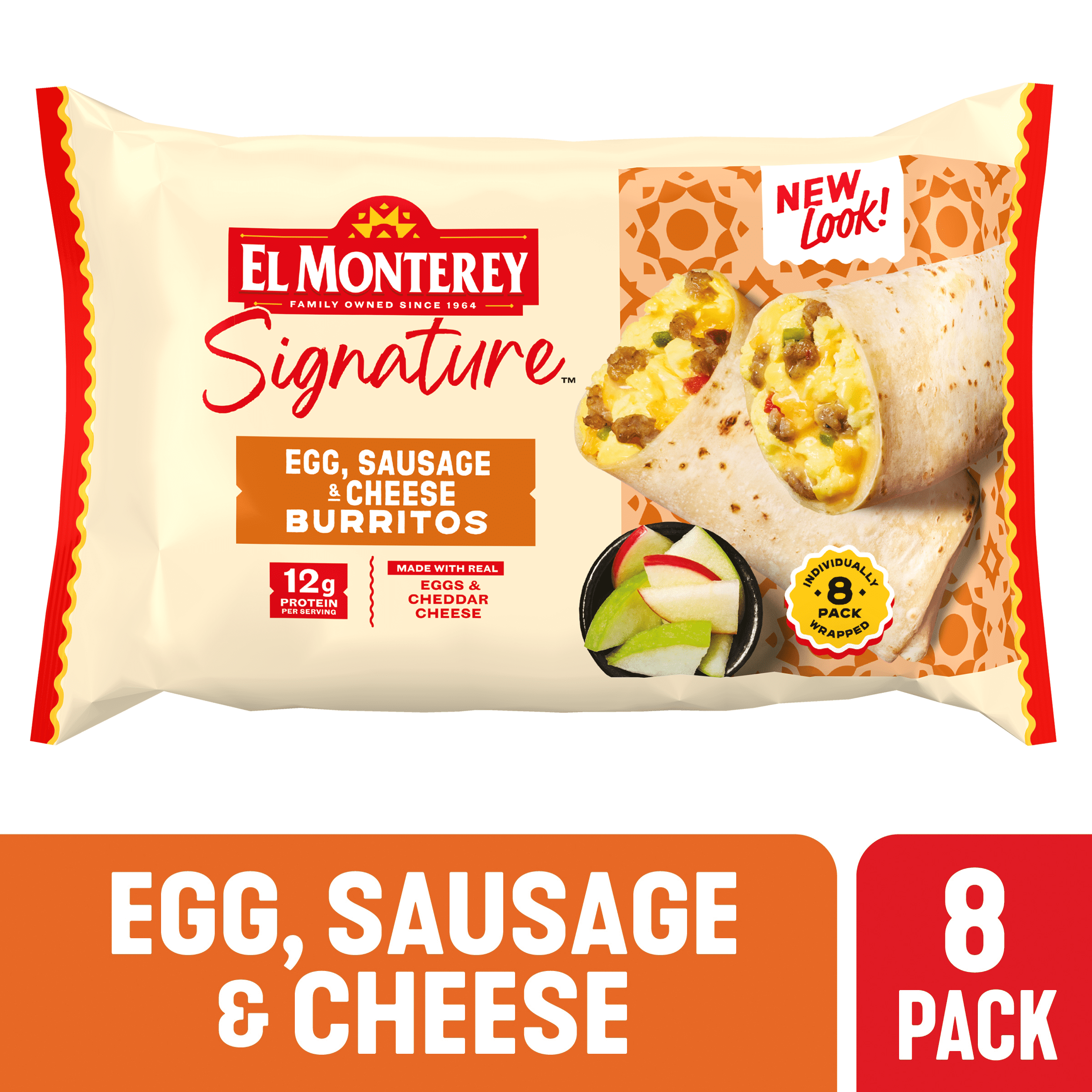 El Monterey Signature Egg, Sausage & Cheese Burritos, 36 oz, 8 Count ...
