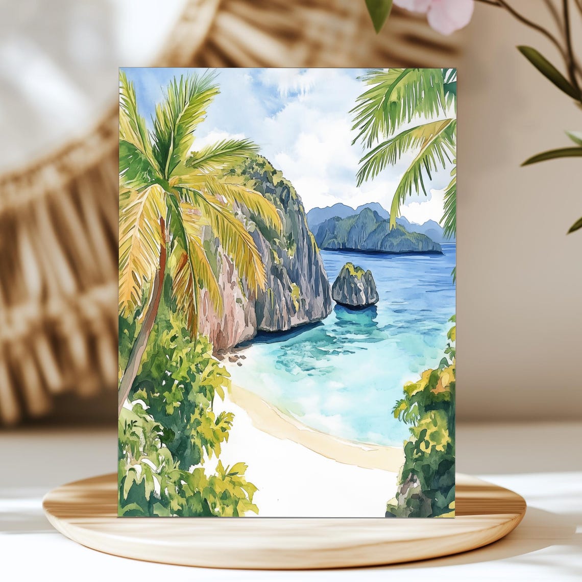 El Nido Print, Palawan Philippines Tropical Coastal Wall Art, Asian ...
