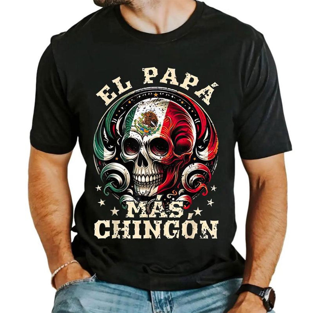 El Papa Mas Chingon Shirt, Funny Spanish Papa T-Shirt Fabric Cotton ...
