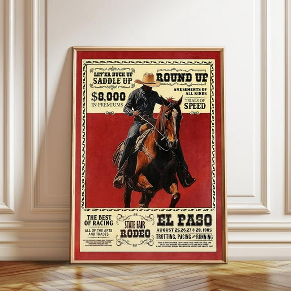 El Paso Rodeo Vintage Poster, Unframed Paper Poster 16x20in - Walmart.com
