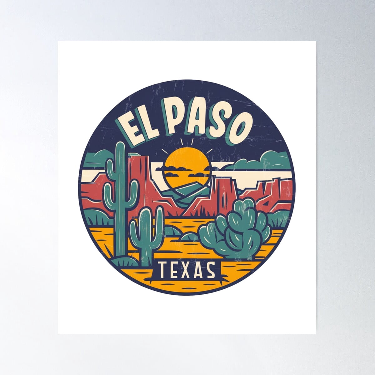 El Paso, Texas | Southwestern Sunset Poster Wall Art, Modern Wall Decor ...