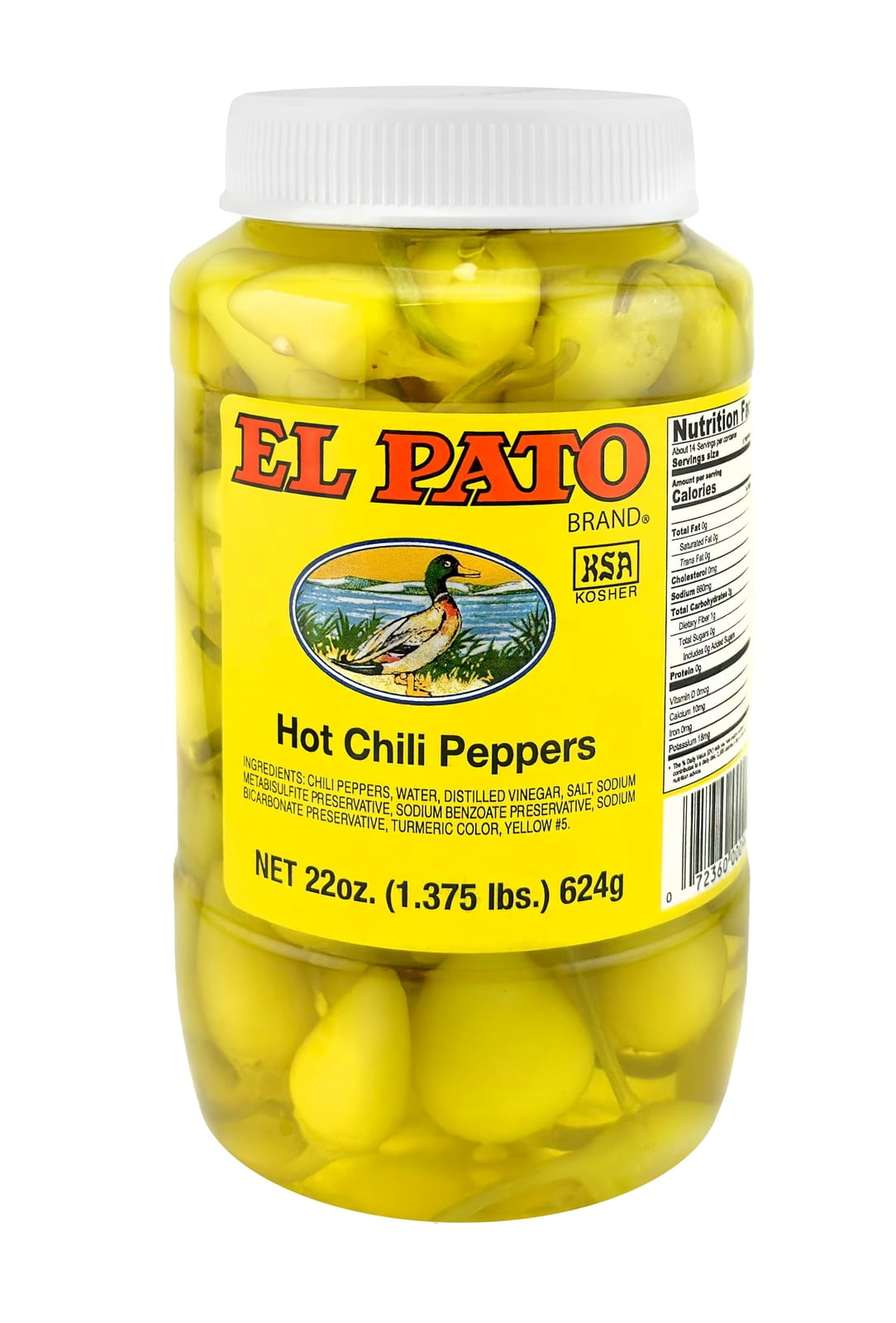 El Pato Hot Yellow Chile Peppers 22 oz (Pack of 12) - Walmart.com