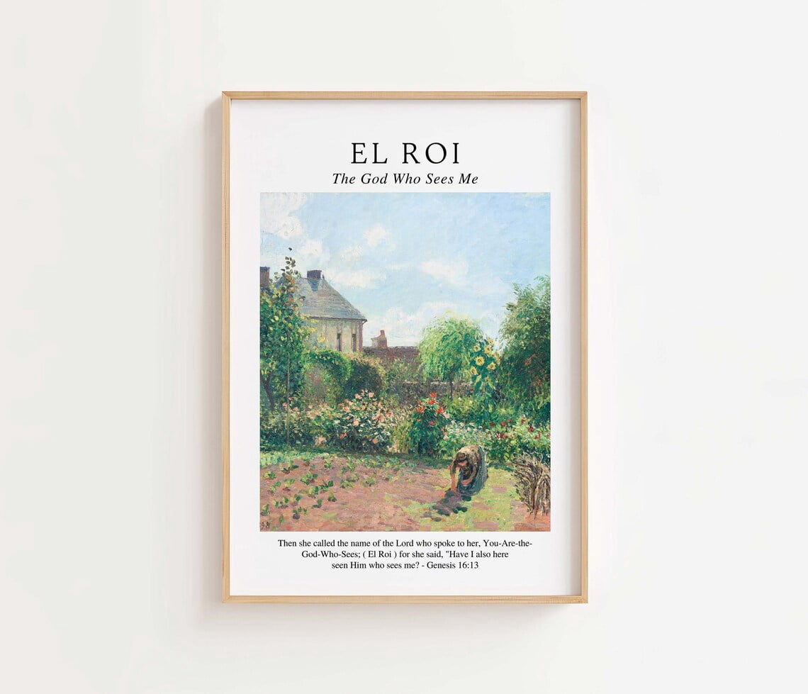 El Roi Name of God Scripture Christian Wall Art, Unframed Canvas Size ...