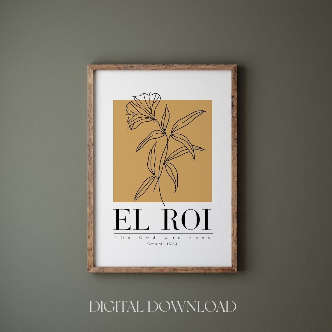 El Roi Printable Wall Art, Genesis 16:13, Names Of God, Bible Verse ...