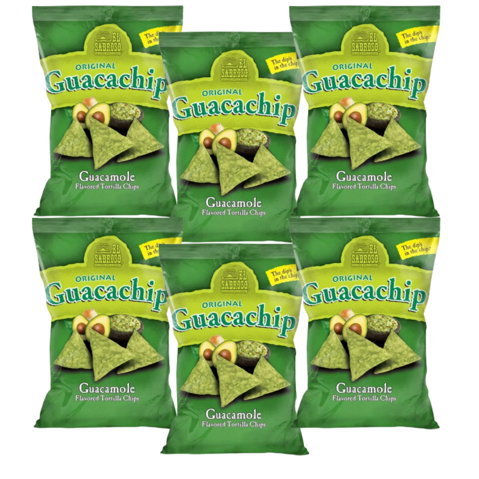 El Saboroso Guacachip Guacamole-Flavored Tortilla Chips (5 oz., 6-pack) - Walmart.com