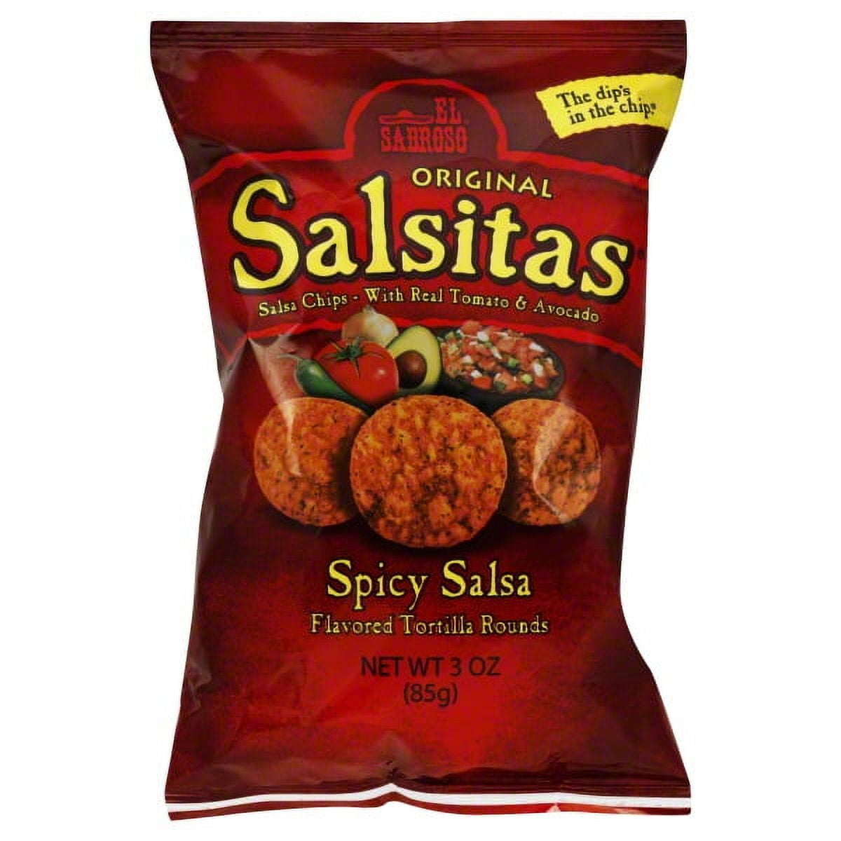 El Sabroso Salsitas Original Spicy Salsa Flavored Tortilla Rounds with ...