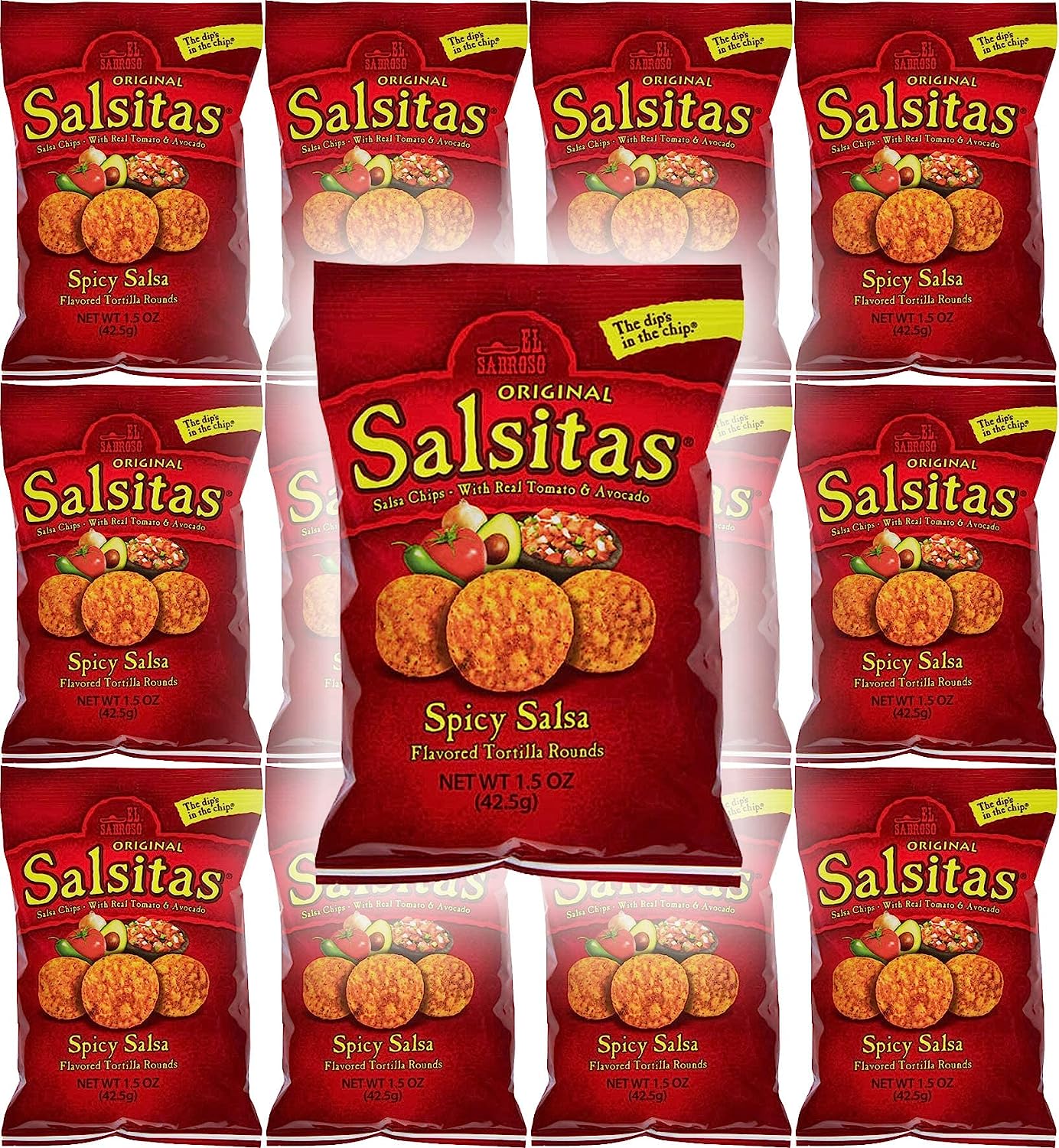 El Sabroso Original Salsitas Spicy Salsa Flavored Tortilla Rounds, 3 Oz ...