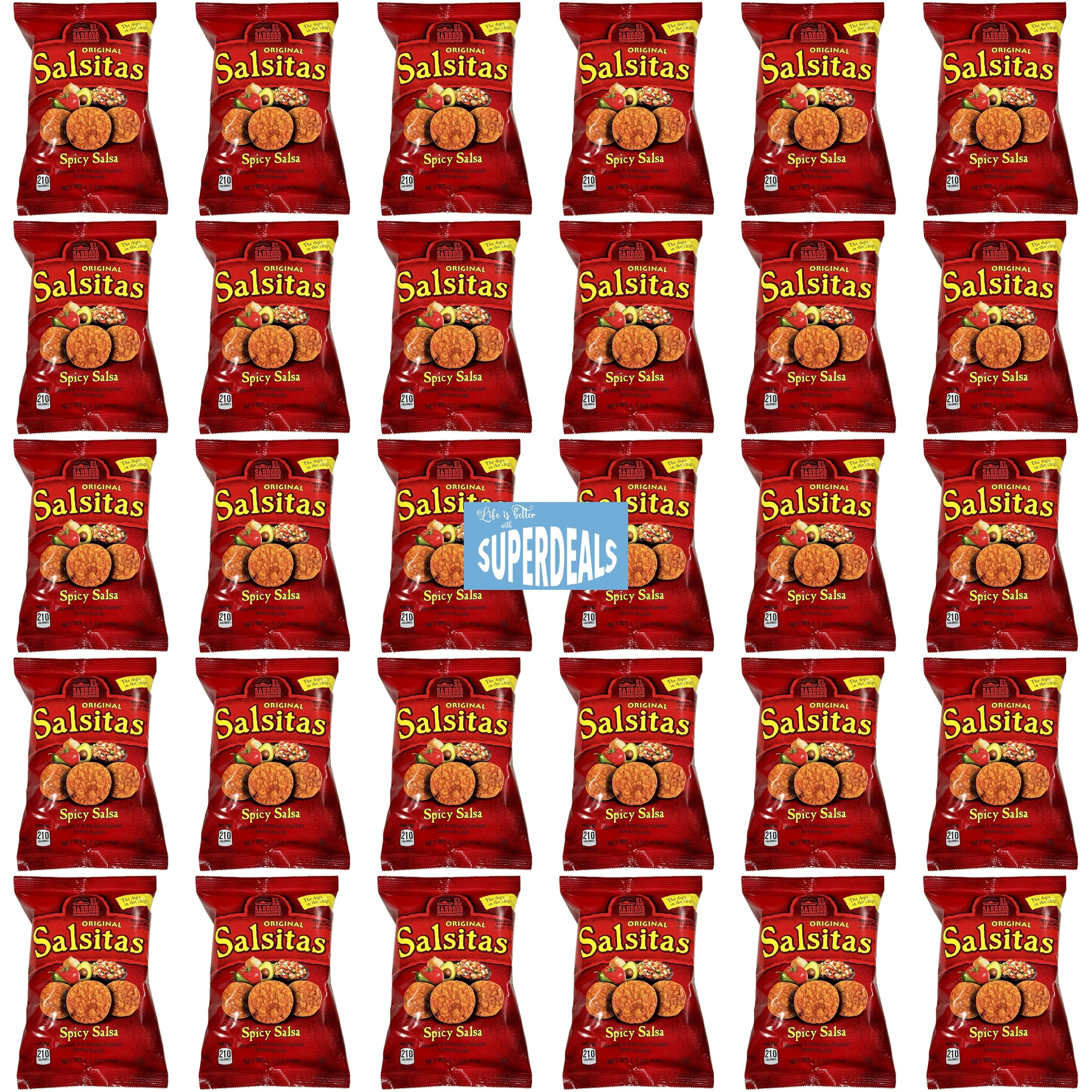 El Sabroso Salsitas Spicy Salsa Round Tortilla Chips, 1.5oz Bags (Pack ...