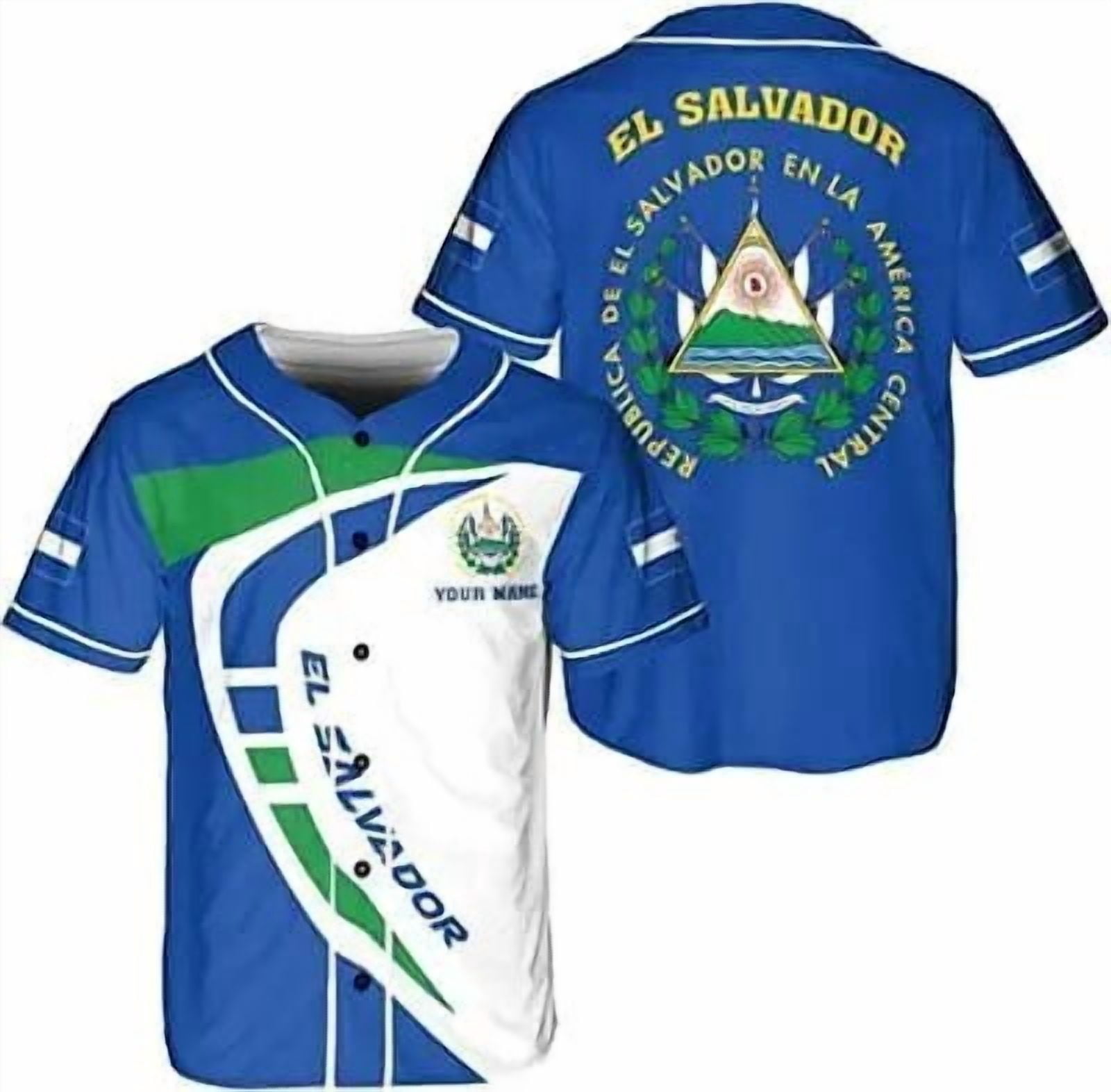 El Salvador Baseball Jersey 3d Printed Mesh Fiber Baseball Jersey Men's ...