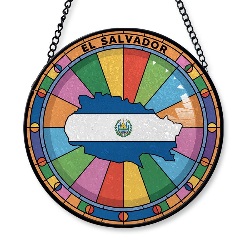 El Salvador Travel Decor Suncatcher Stained Glass Window Hanging, Gift ...