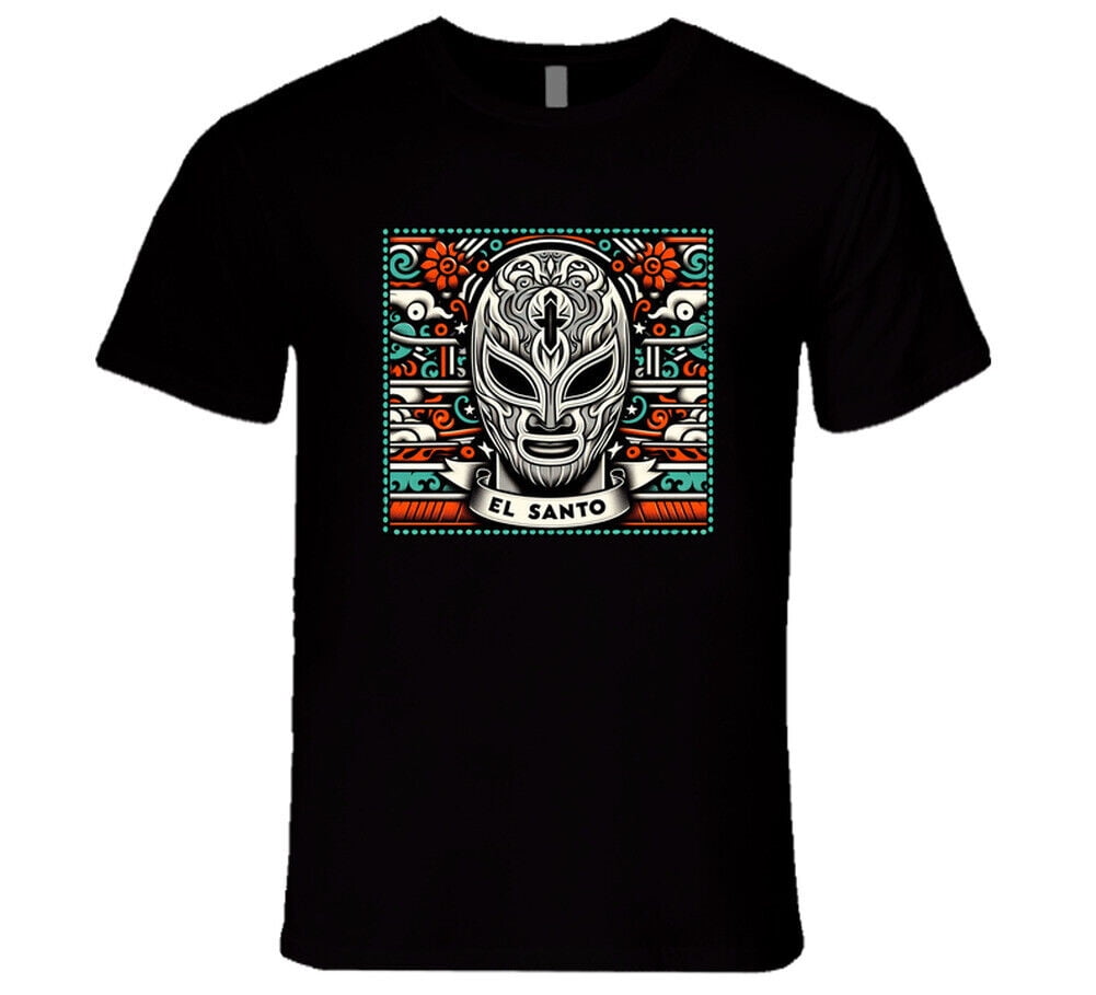 El Santo Lucha Libre Mask Mexican Wrestling Legend Tee Enmascarado d ...
