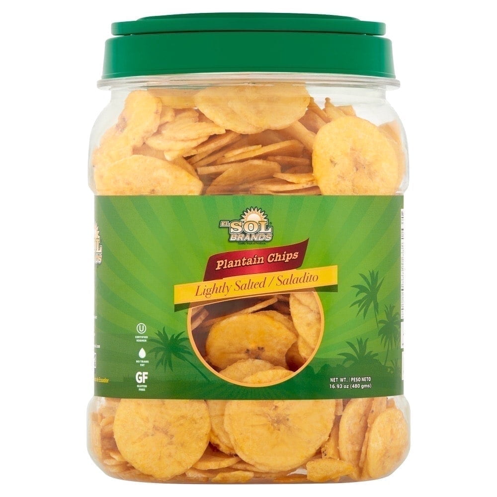 El Sol Plantain Chips, Lightly Salted, Kosher, Gluten Free, 16.93oz ...